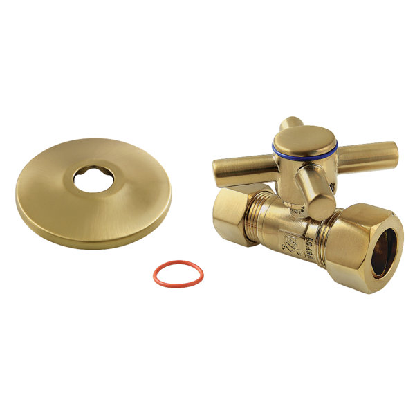 Kingston Brass Concord 5/8-Inch OD Comp x 1/2-Inch OD Comp Quarter-Turn ...