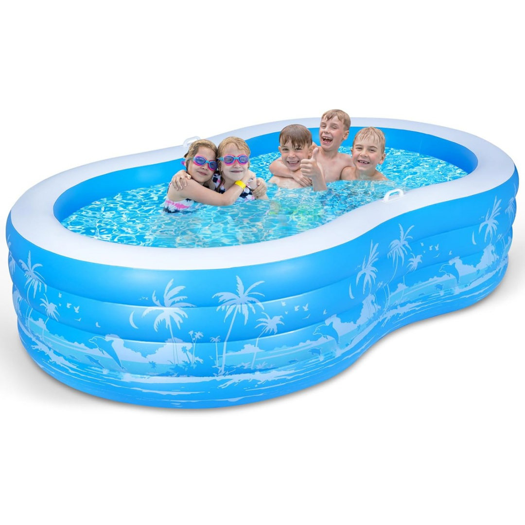 DESIGN SHOP BY SHELL Inflatable Swimming Pool, 102” X 63” X27” Full ...