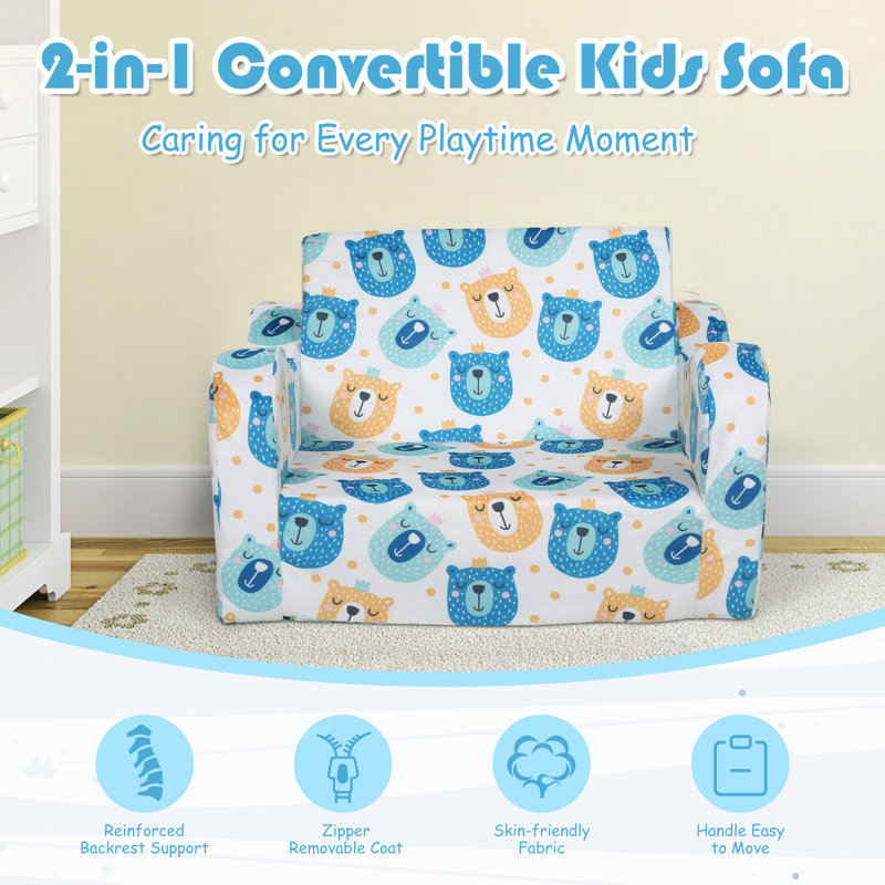 Isabelle & Max™ 2-In-1 Convertible Kids Sleeper Chair | Wayfair