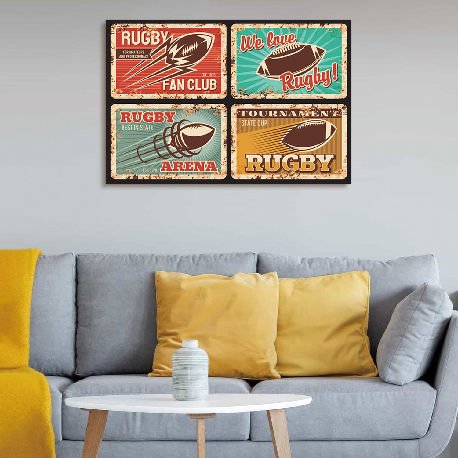 Trinx Rugby Lover Poster Wall Art Canvas Painting Canvas Print Home ...