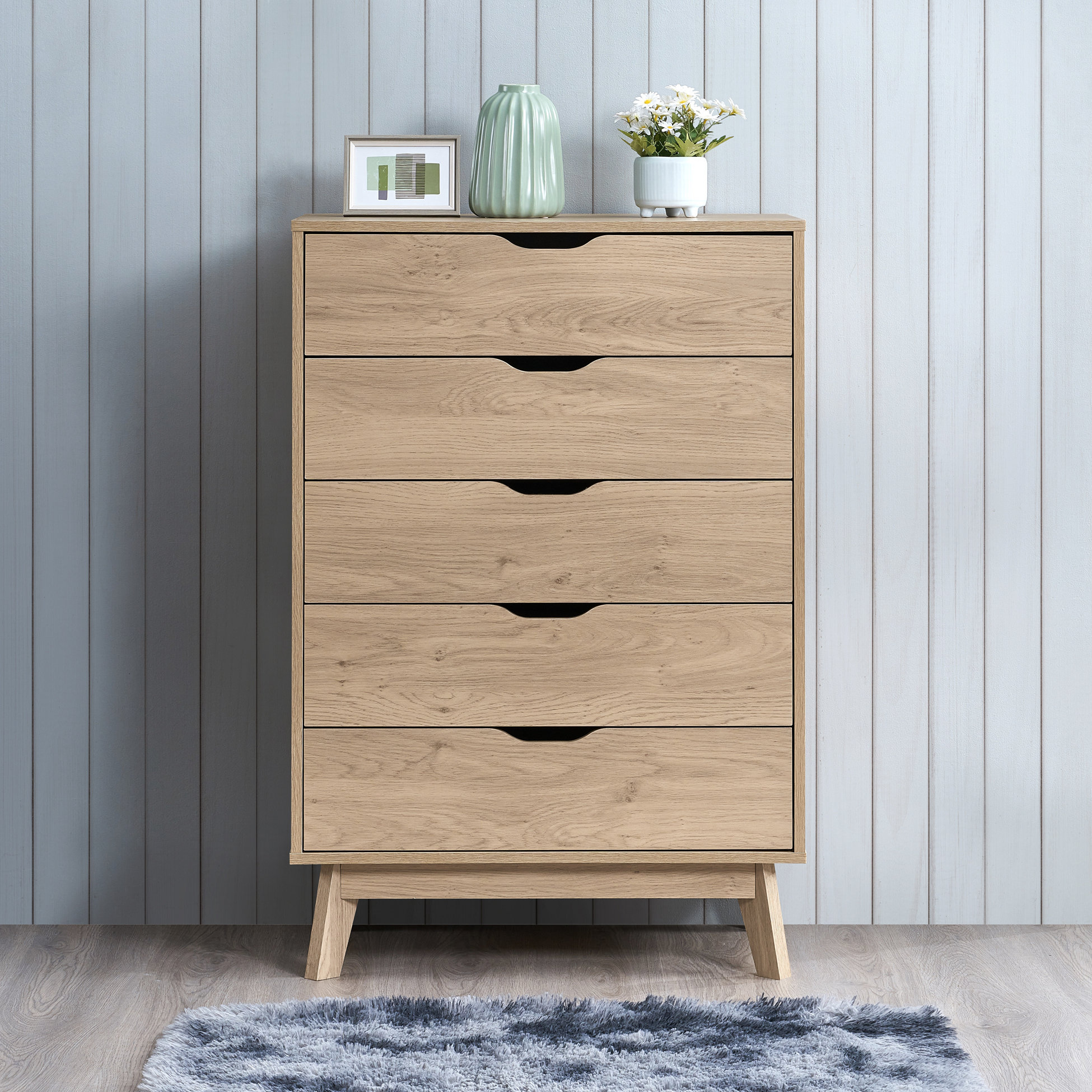 Foundry Select Peterlee 5 Drawer Chest With Interlock Drawer Feature ...