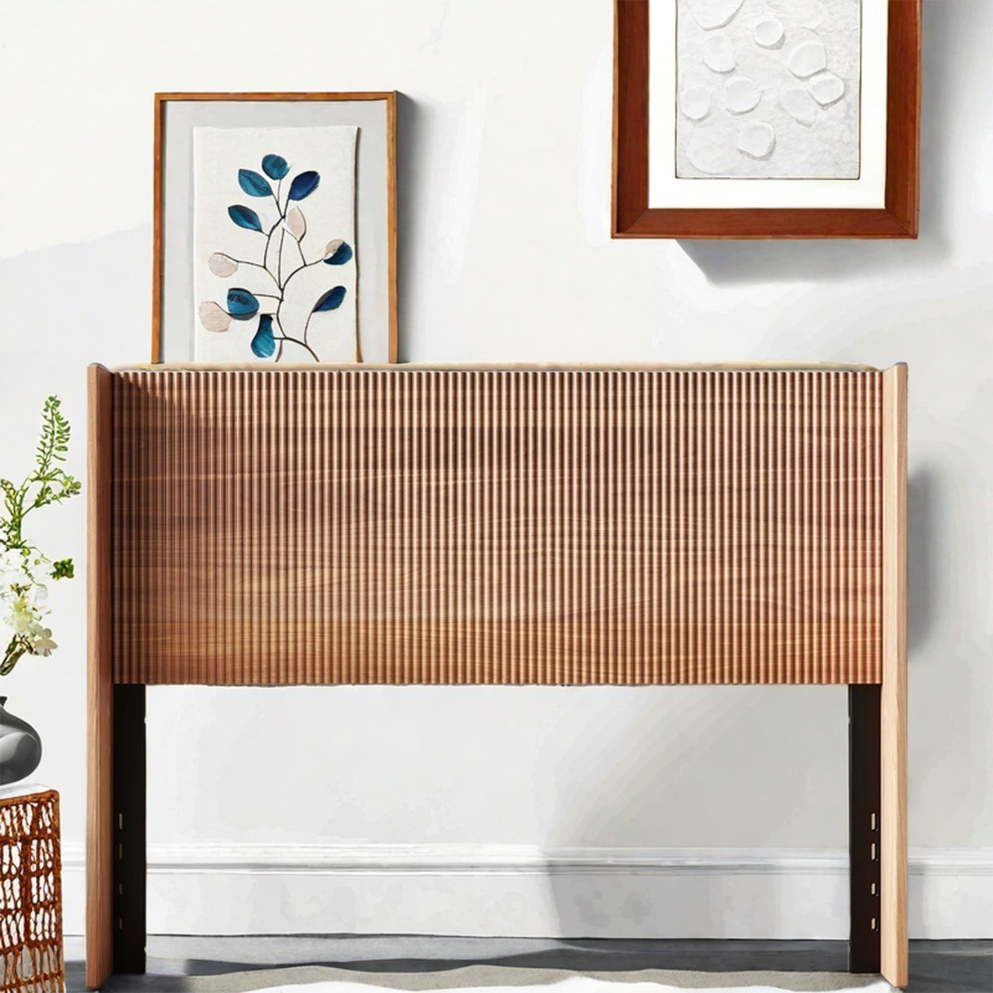 Hokku Designs Double Wing Headboard Queen with Wavy Convex Groove ...