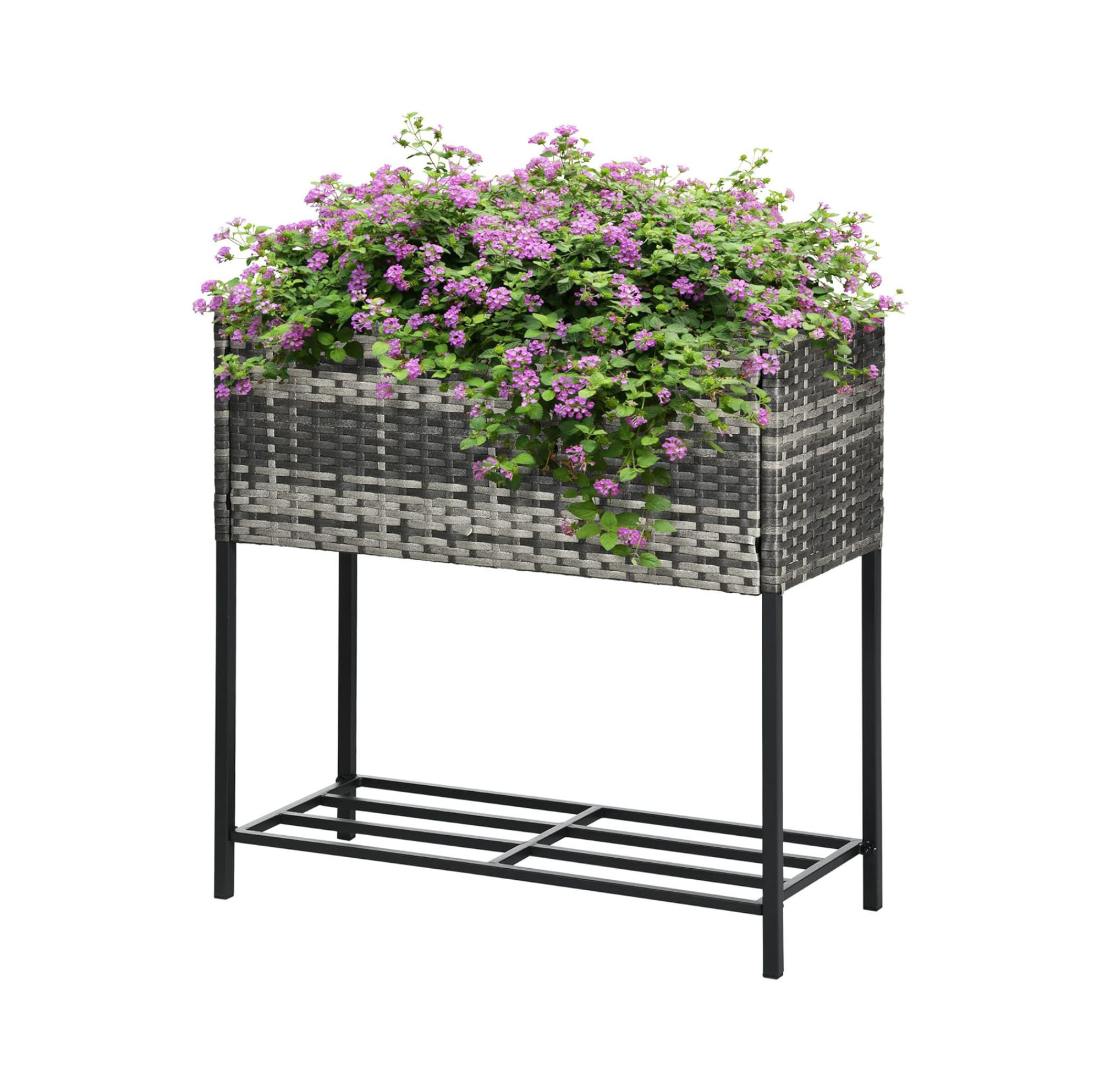 Dakota Fields Raised Garden Bed, Elevated Planter Box with Rattan ...