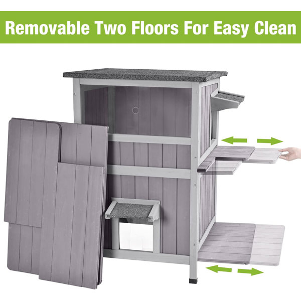 Tucker Murphy Pet™ Cat House Outdoor Weatheproof Feral Cat Shelter ...