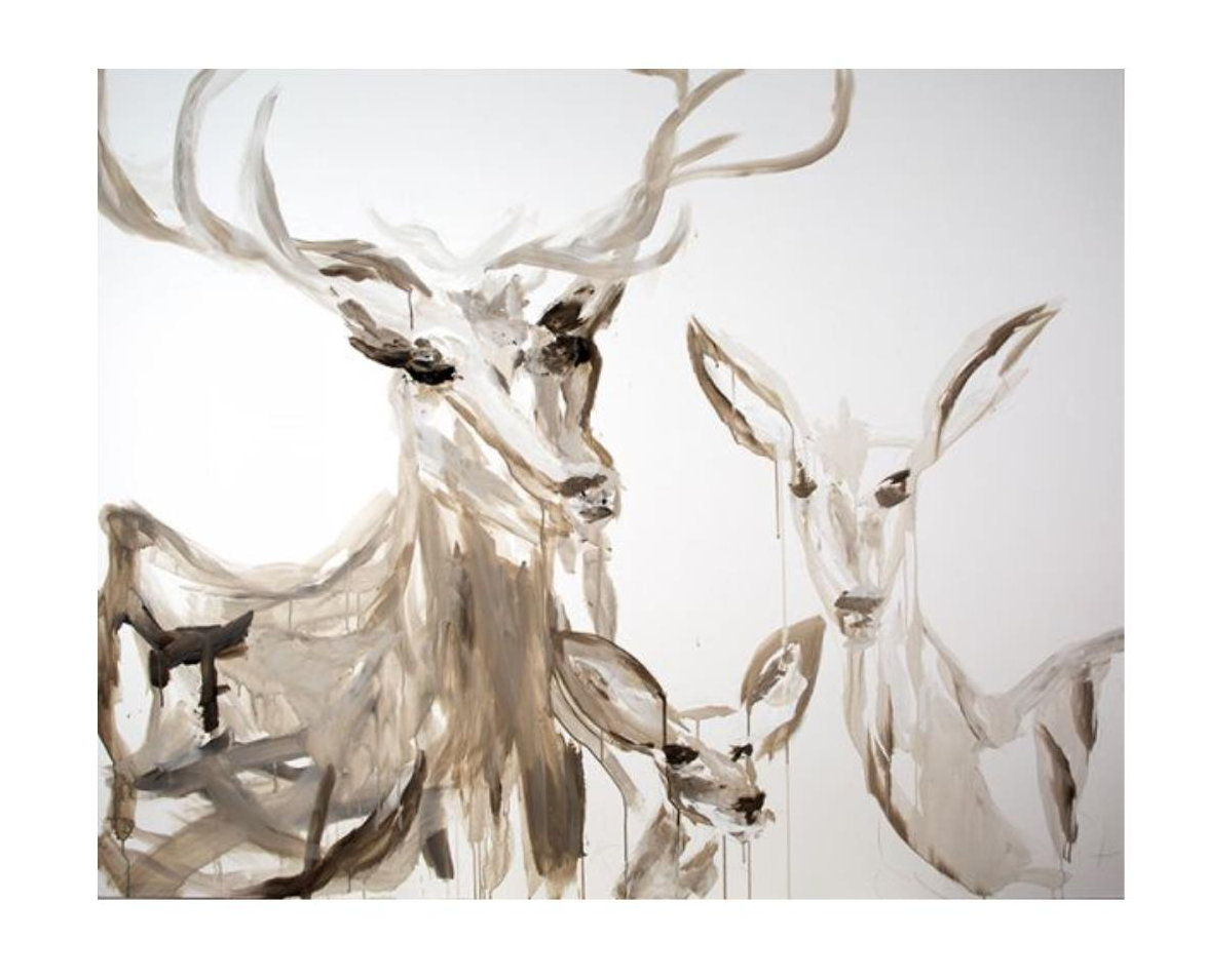 Chelsea Art Studio Deer Family by Mia Malcolm Studio - Painting | Perigold
