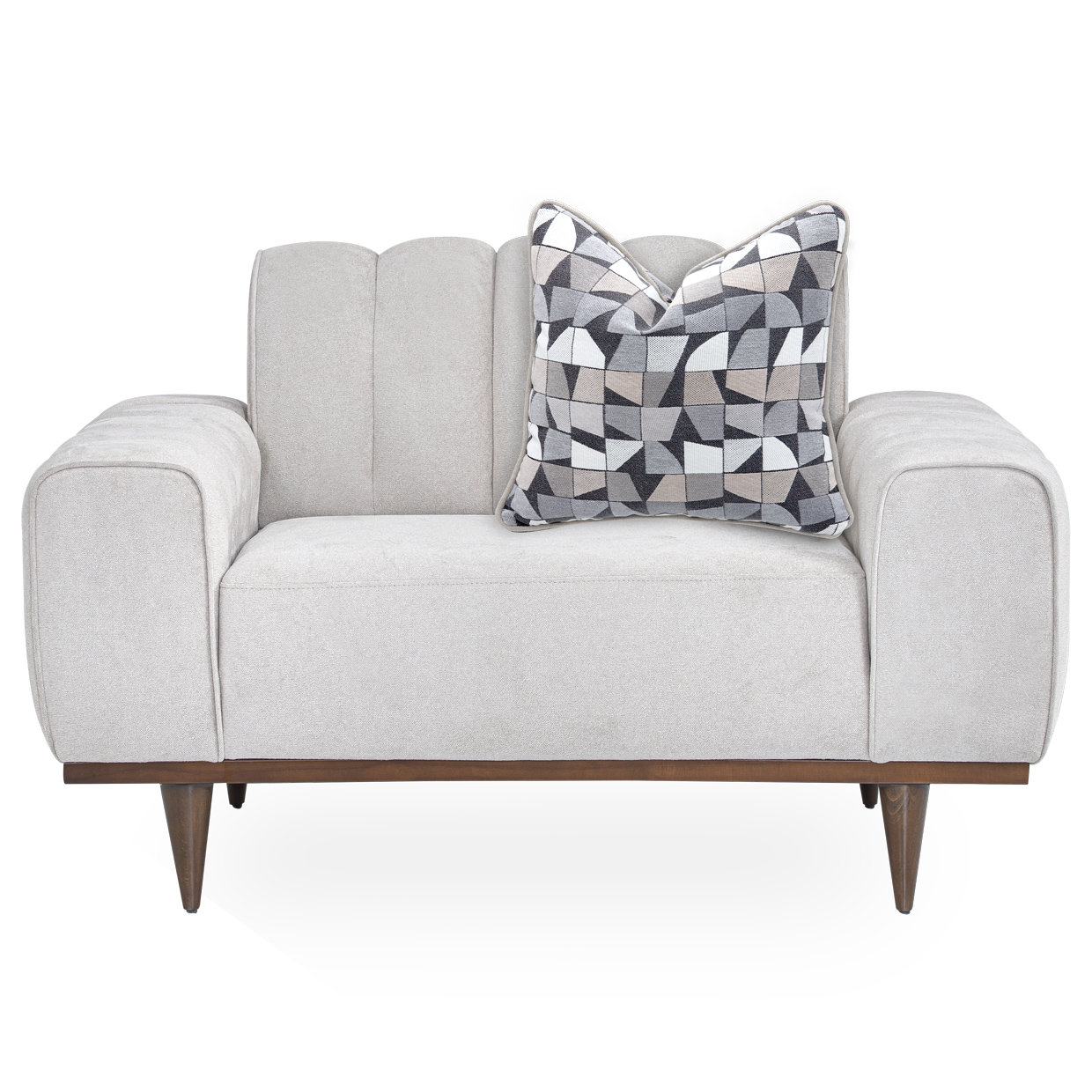 Michael Amini Balboa Chair and a Half - Shell Gray/Warm Walnut | Wayfair