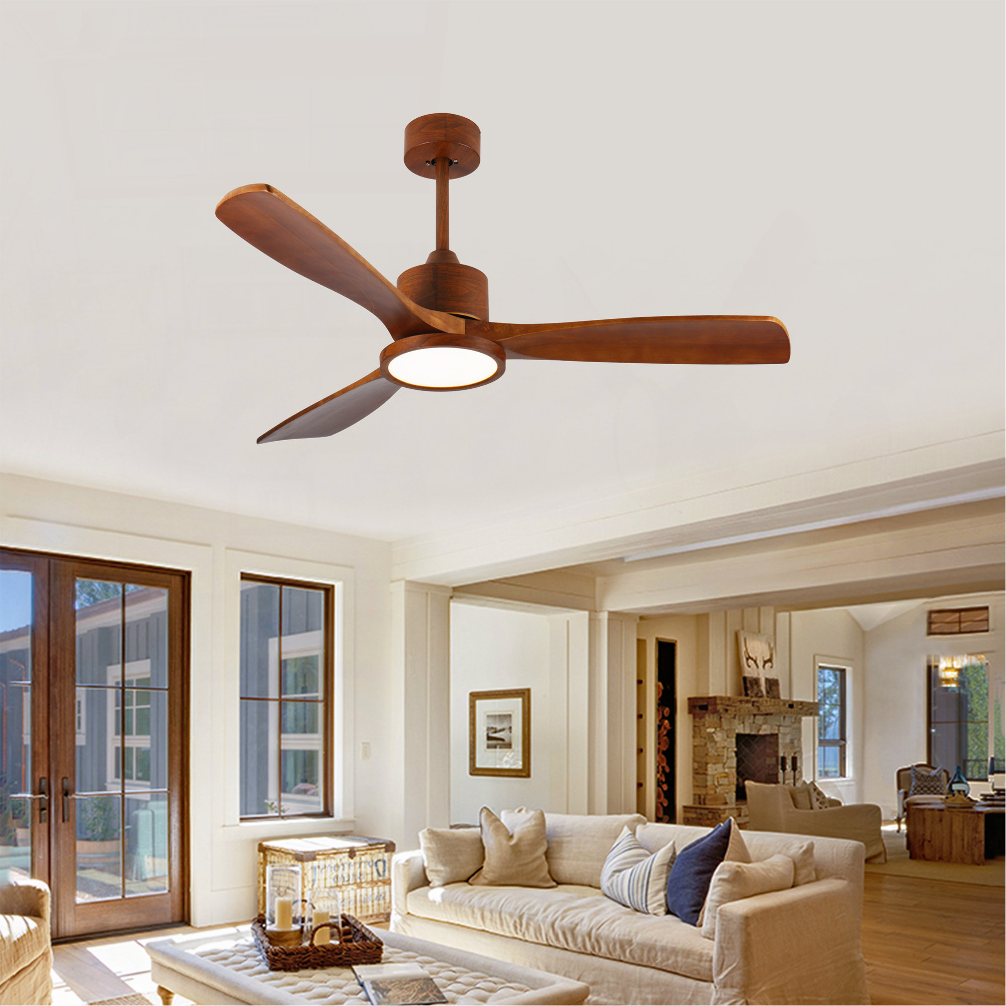 Latitude Run® 52 Inch Wood Ceiling Fans With Lights And Remote | Wayfair
