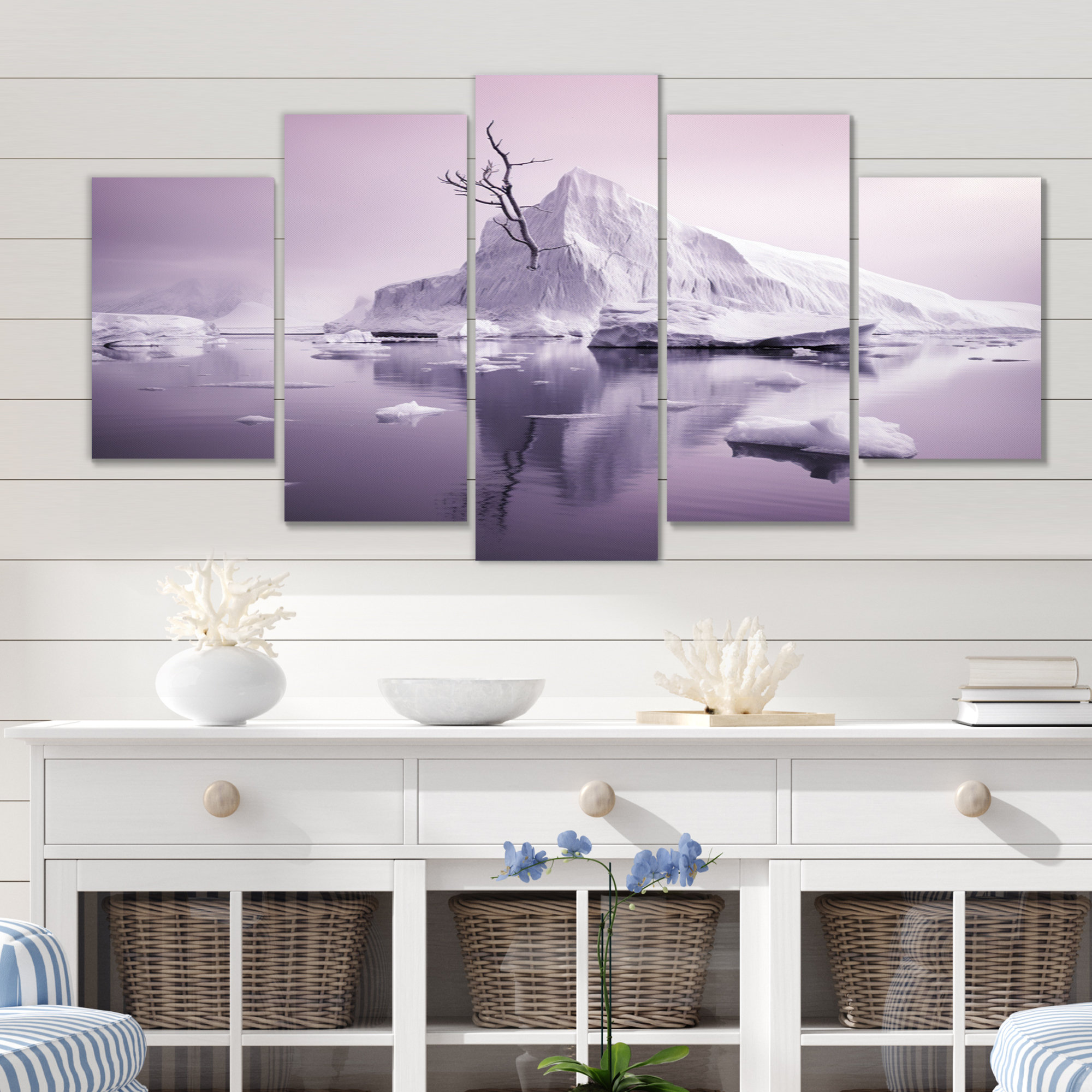Latitude Run® Pink Purple Iceberg Arctic Elegance - Landscapes Metal ...