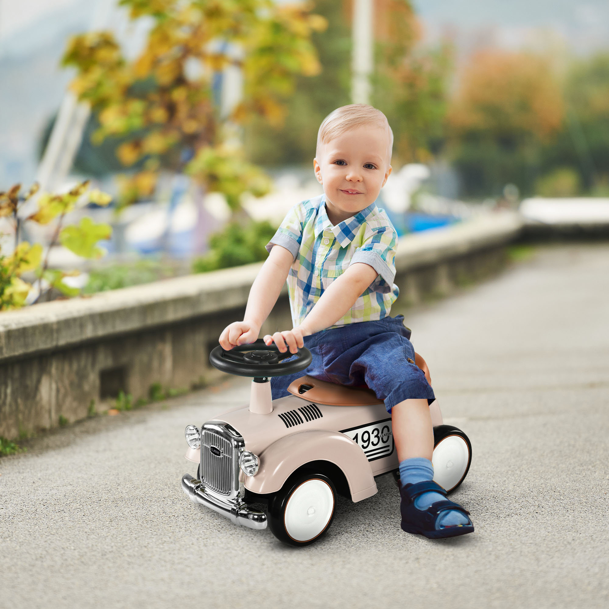 HOMCOM 24V 1 Seater Tractors / Construction Push/Pull Ride On Toy ...