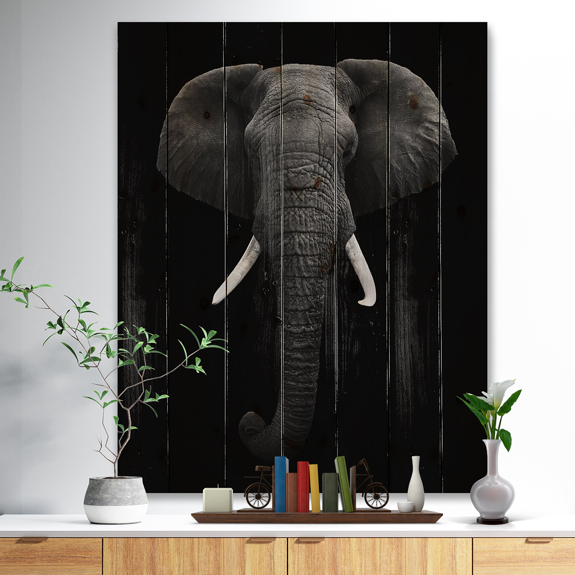 Ebern Designs African Elephant - Traditional Wood Wall Art Décor ...