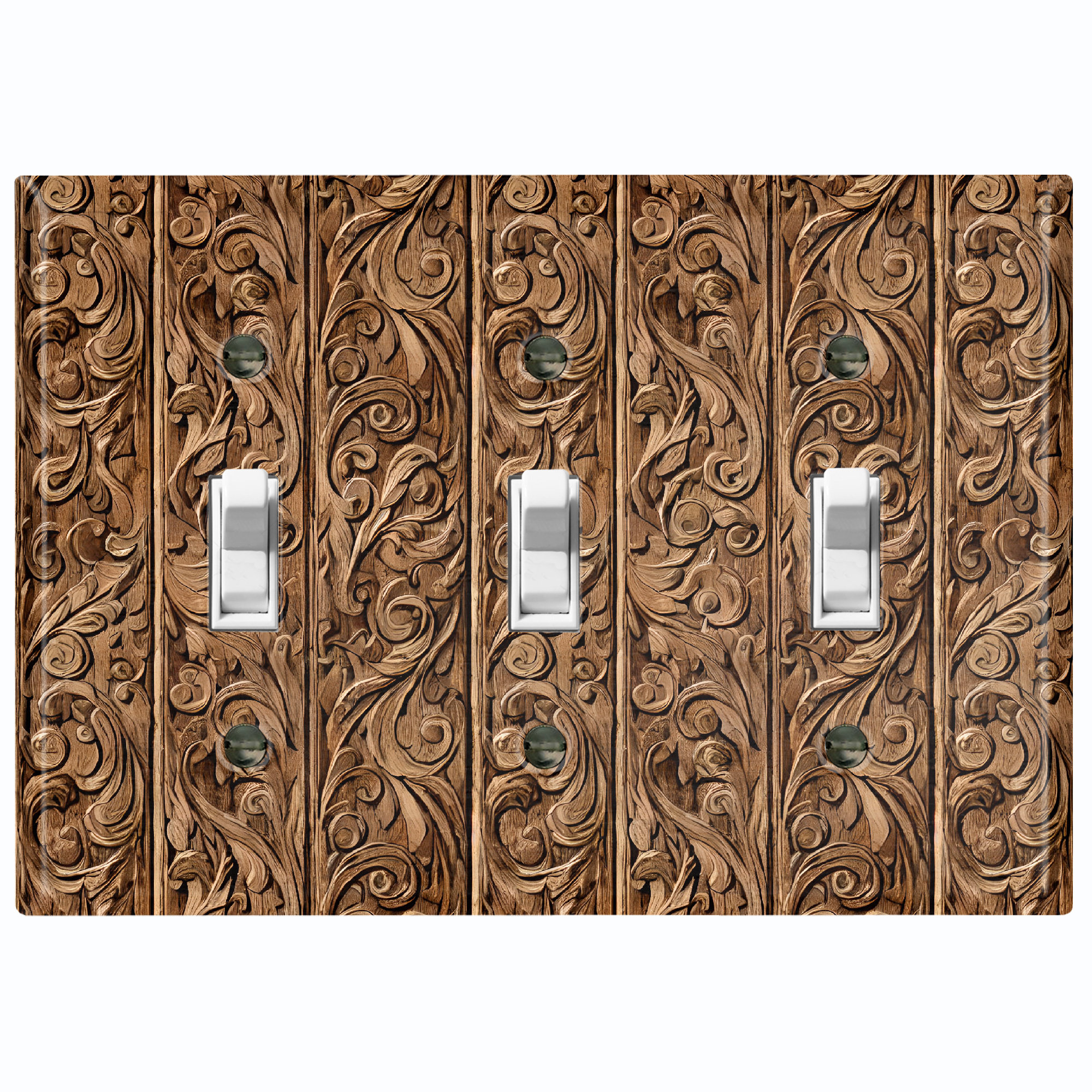 WorldAcc Brown Wood Flowers Tree Bark Print Nature Themed 3 - Gang ...