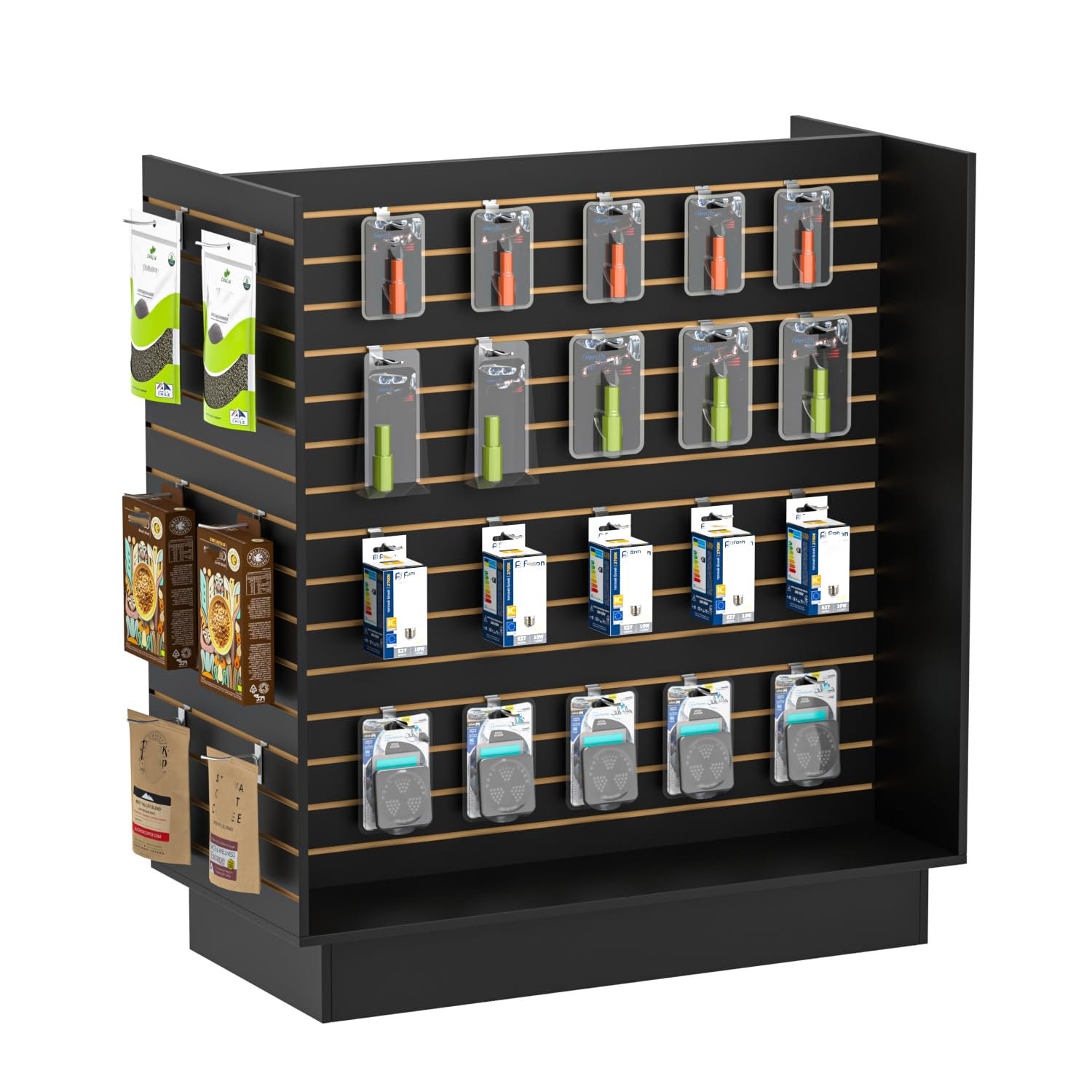 HUZJIEHUI 49.5”W X 24”D X 54”H - Retail Slat Wall Gondola Display With ...