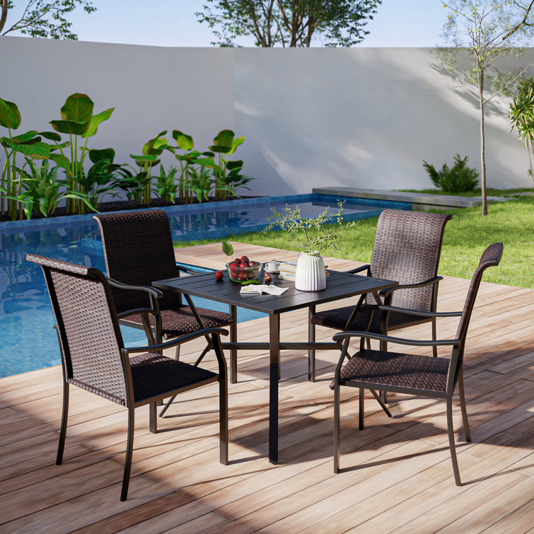 Vicllax 4 - Person Square Outdoor Dining Set & Reviews | Wayfair