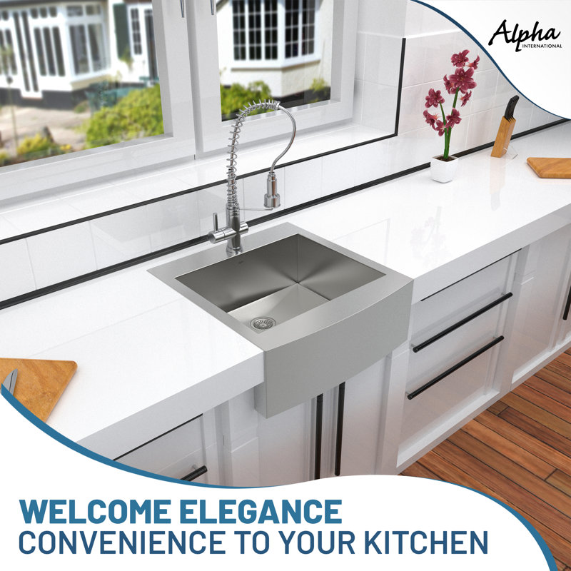 Alpha International Top Mount Apron Front 33" Farmhouse/Apron Kitchen ...