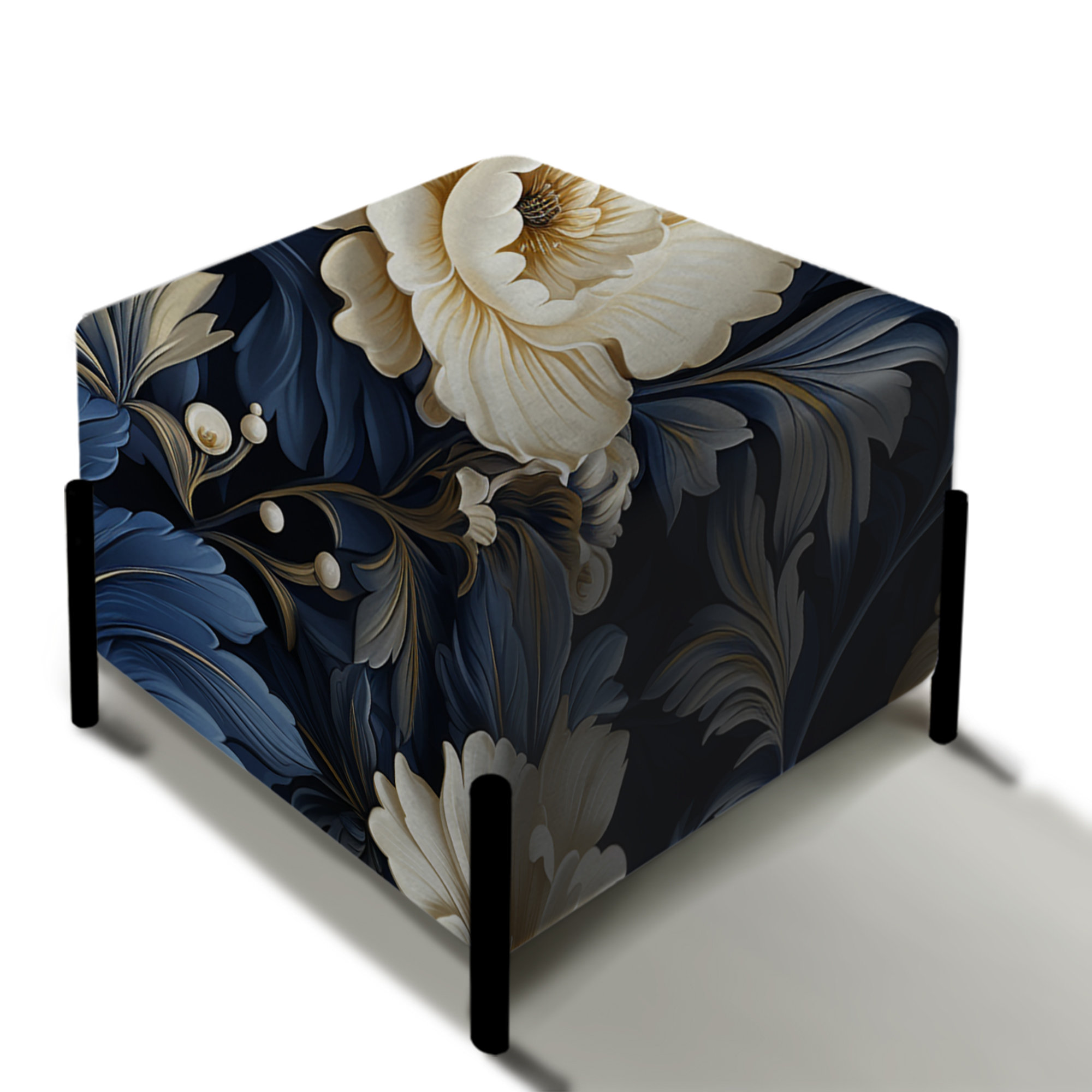 Design Art Regal Damask Splendor Victorian Pattern VI - Floral Square ...