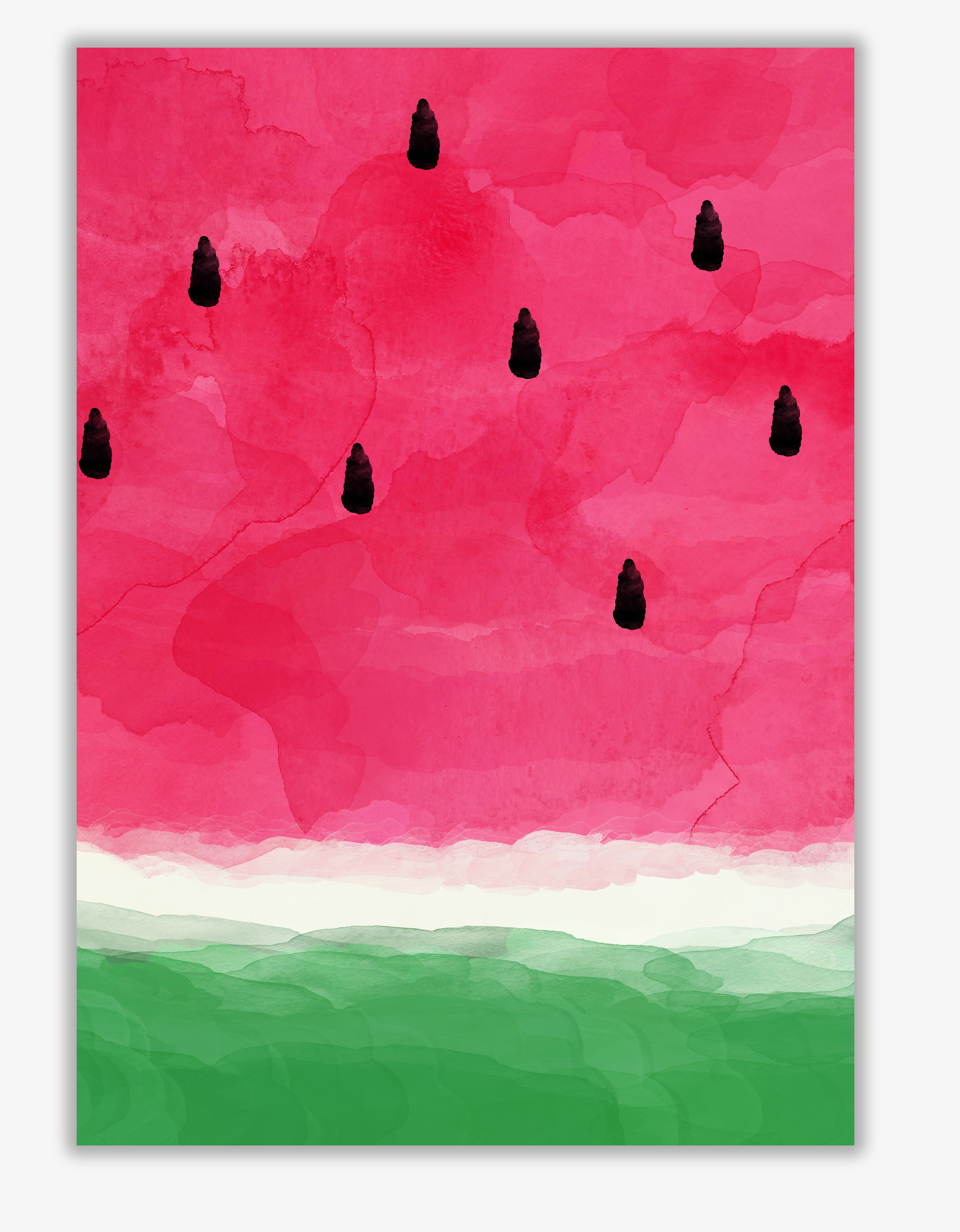 East Urban Home 'Watermelon Abstract' Graphic Art in Pink | Wayfair.co.uk
