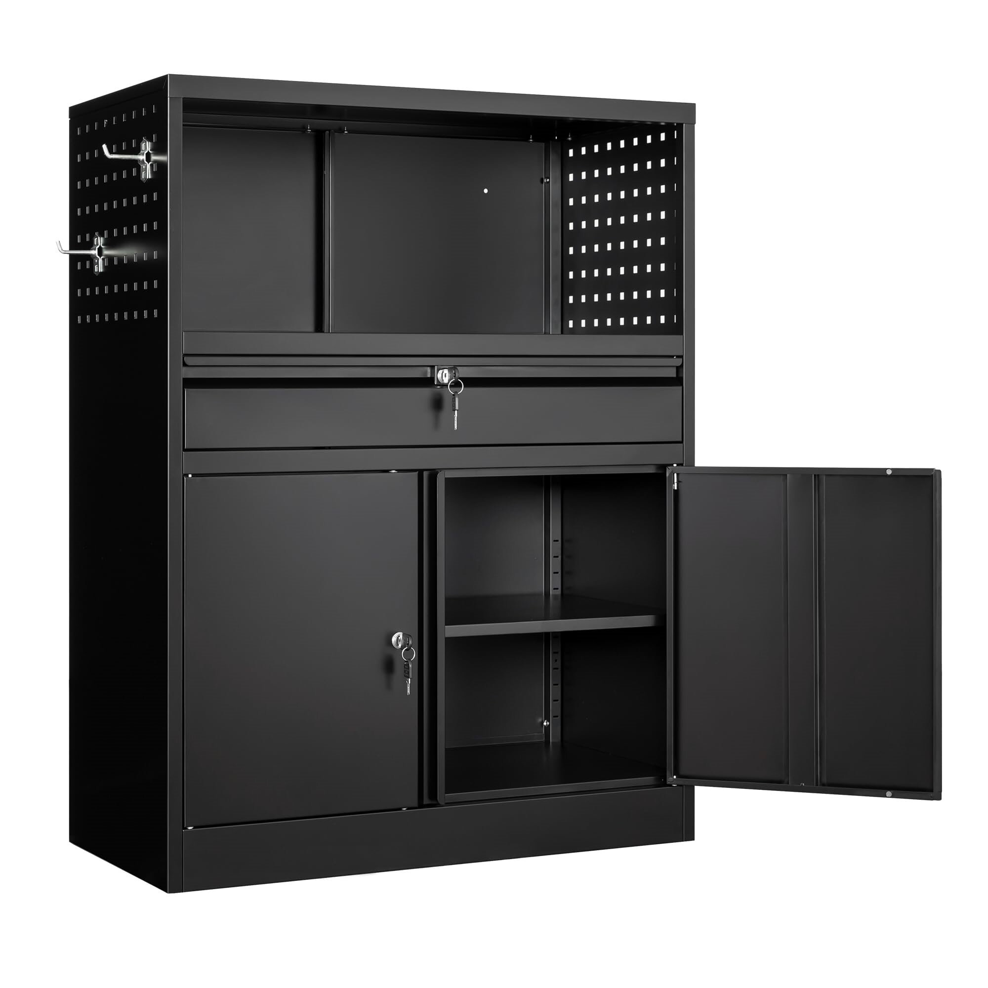 Inbox Zero 41.2" Metal Lockable Storage Cabinet with 1 Drawer | Wayfair