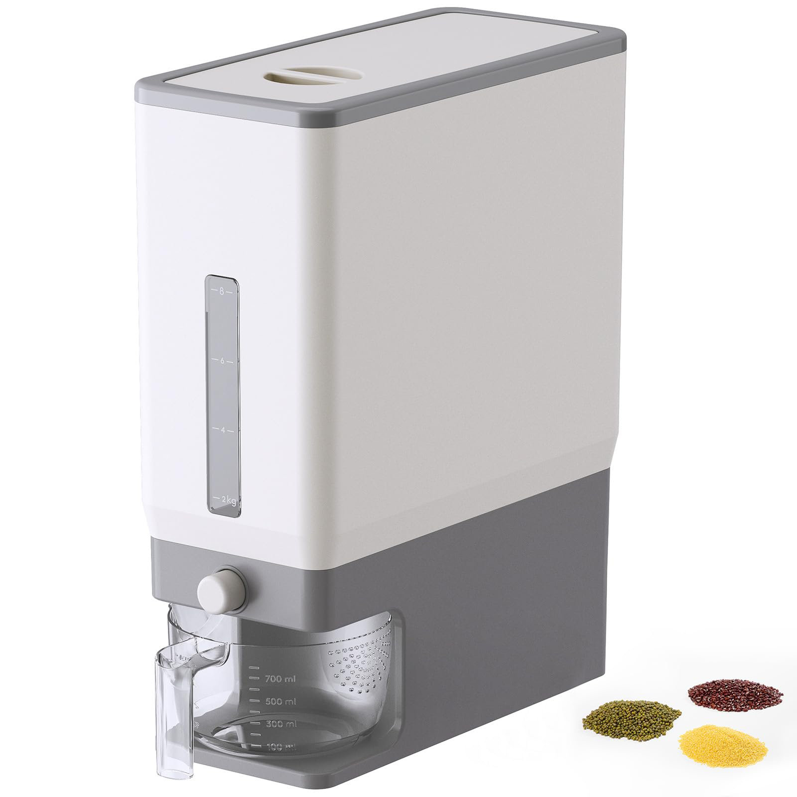 Prep & Savour Rice Dispenser 25 Lbs(11.3Kg), Rice Storage Container ...
