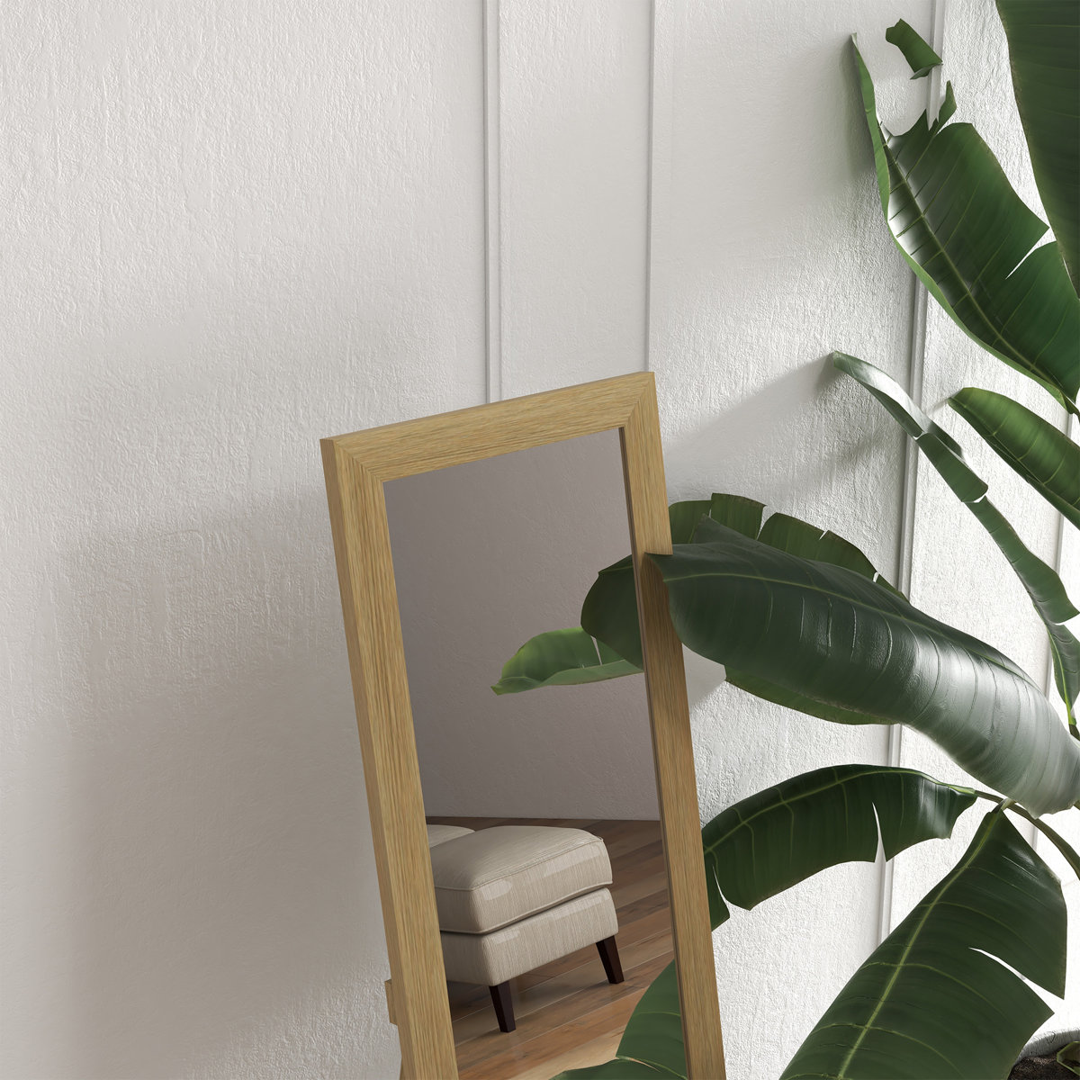 17 Stories Mahalet Rectangle Wood Floor Mirror & Reviews | Wayfair.co.uk