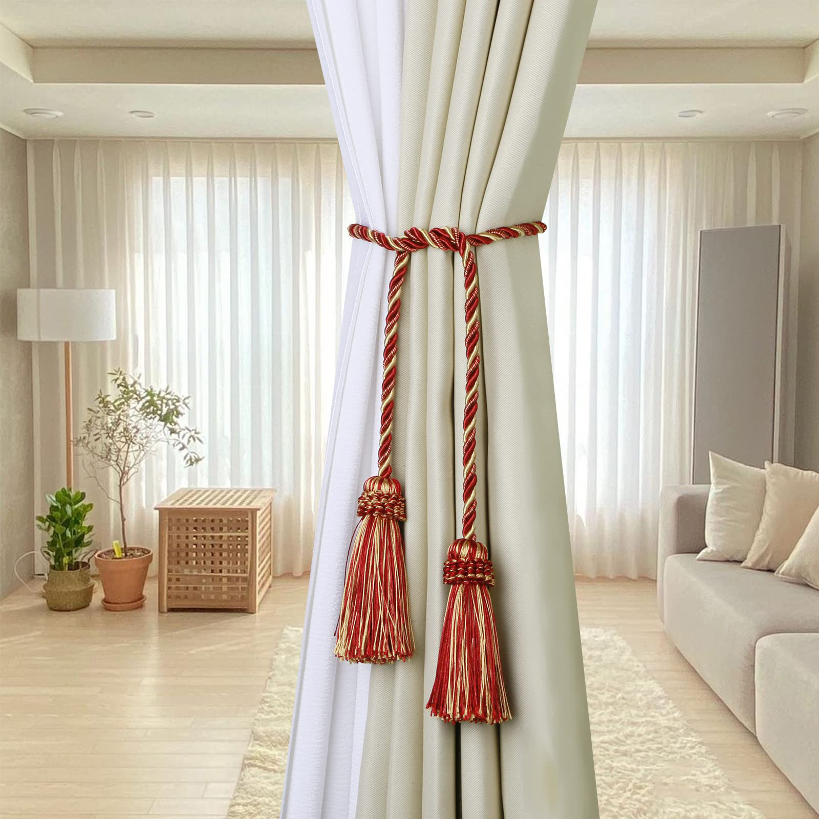 Dakota Fields Curtain Tiebacks Handmade Decorative Curtain Holdbacks ...