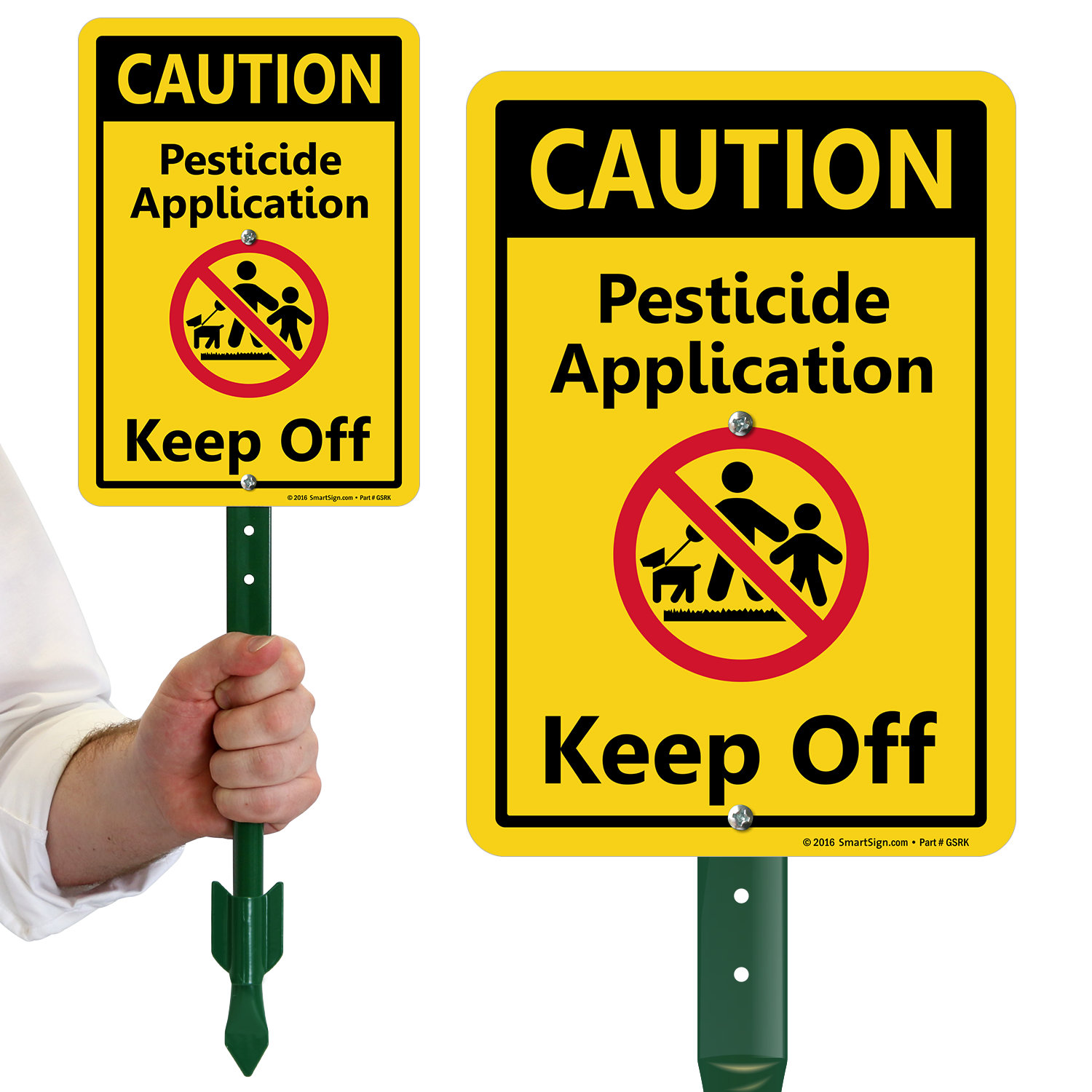 SmartSign Caution - Pesticide Application, Keep off Sign and Stake Kit ...