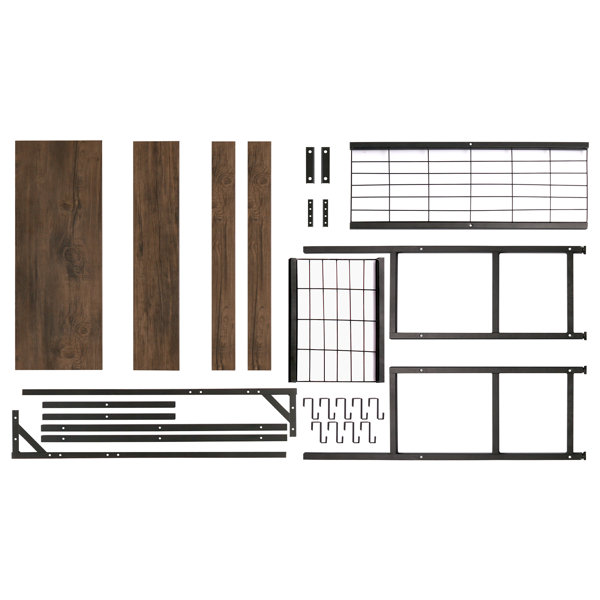 17 Stories Antravion Hall Tree 33'' Wide with Bench and Shoe Storage ...