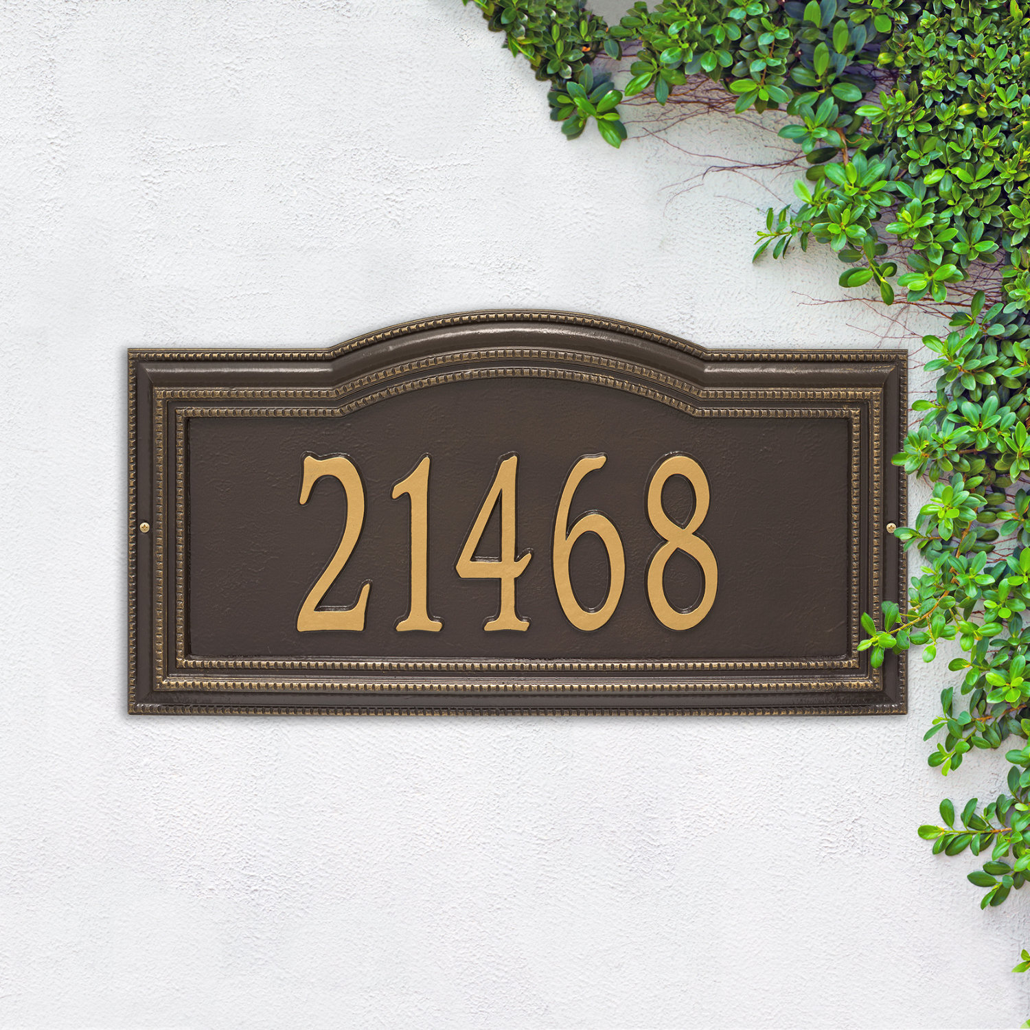 Whitehall Products Signature Series 1-Line Wall Address Plaque | Wayfair