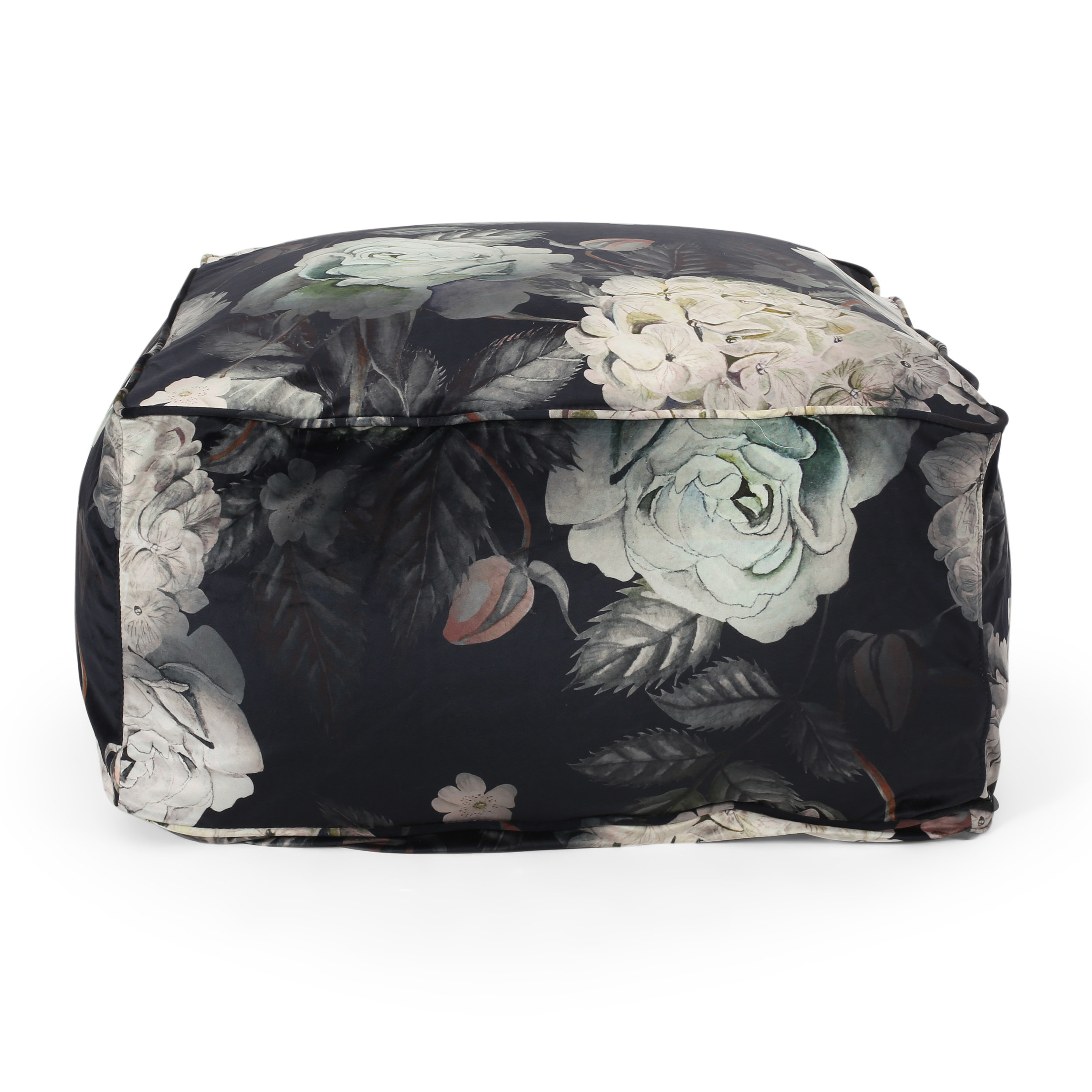 Klair Living Hazel Large Square Pouf, Flower Print | Wayfair