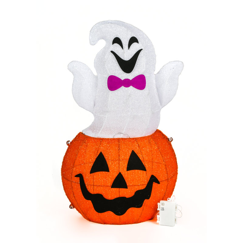 The Holiday Aisle® 24" Halloween Pre-Lit Pumpkin and Ghost & Reviews ...