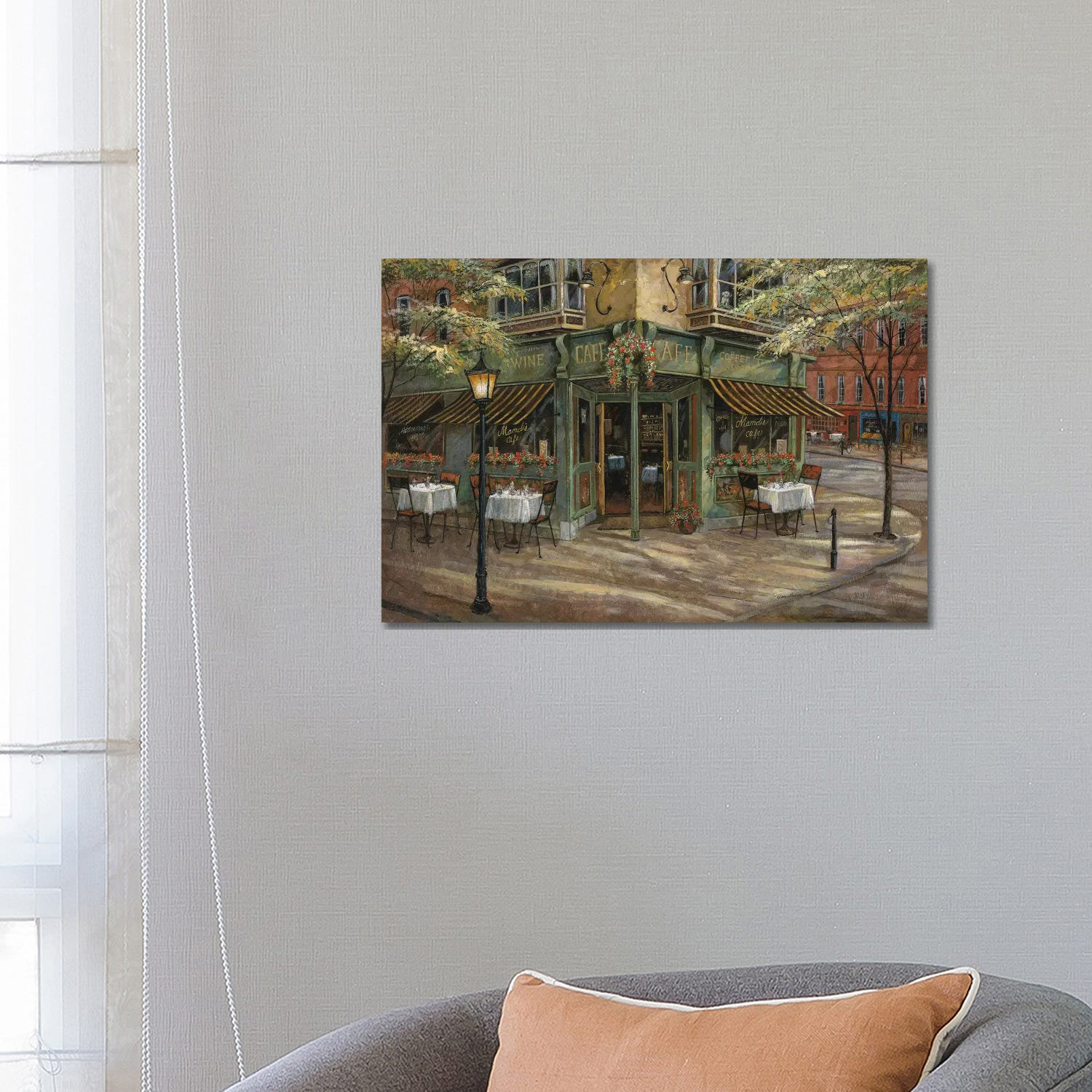 iCanvas Mandi's Café by Ruane Manning - Painting Print | Wayfair