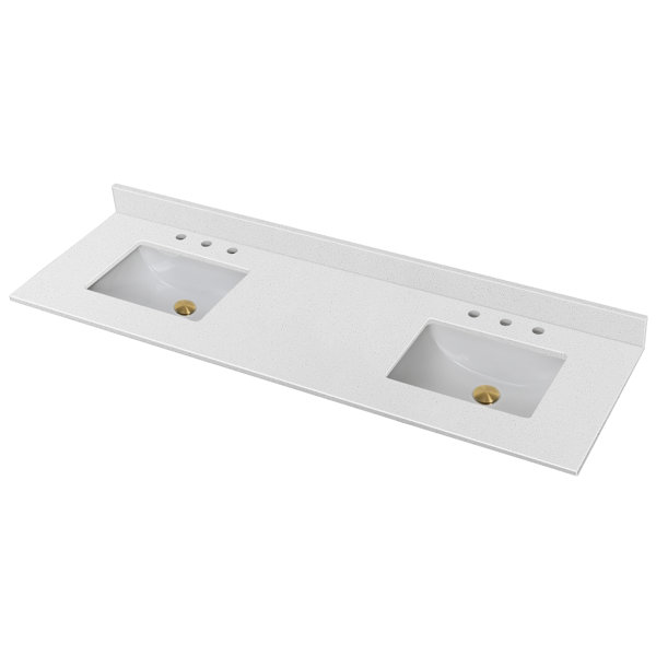 Bohuang 72'' Quartz Double Bathroom Vanity Top with Sink – For Vanity ...