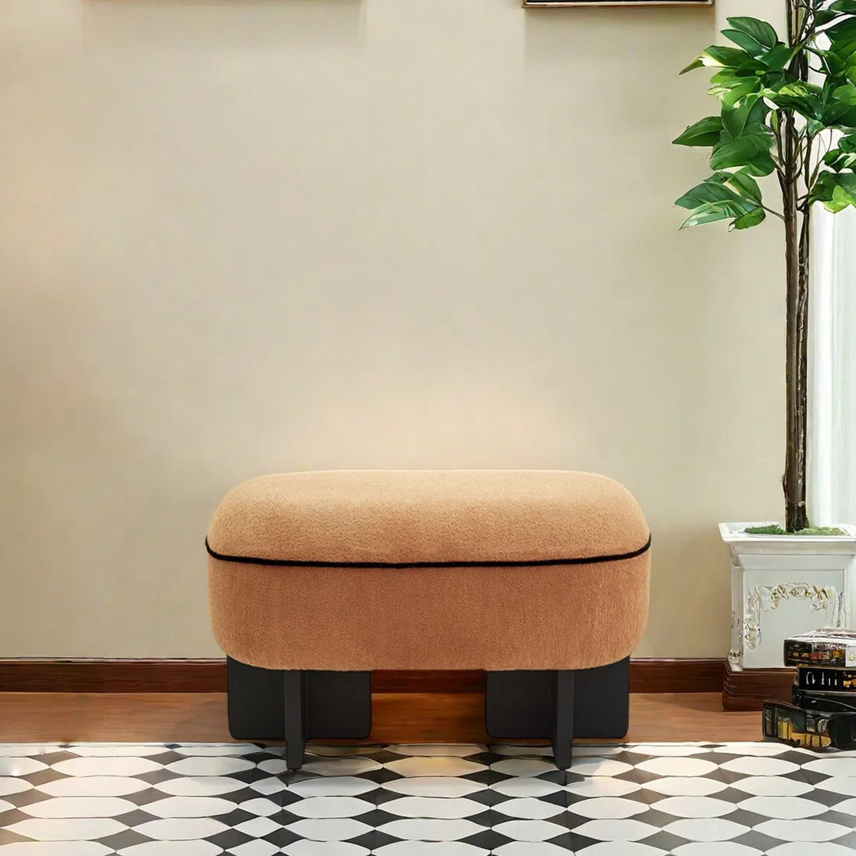 One Allium Way Bench solid wood velvet clothing store casual seat - Wayfair Canada