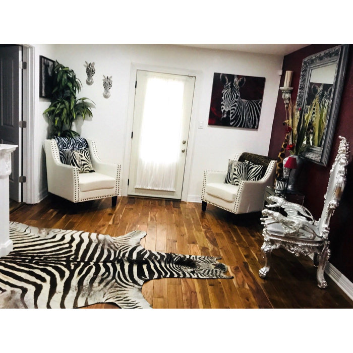 Foundry Select Real Zebra Skin Rug | Wayfair