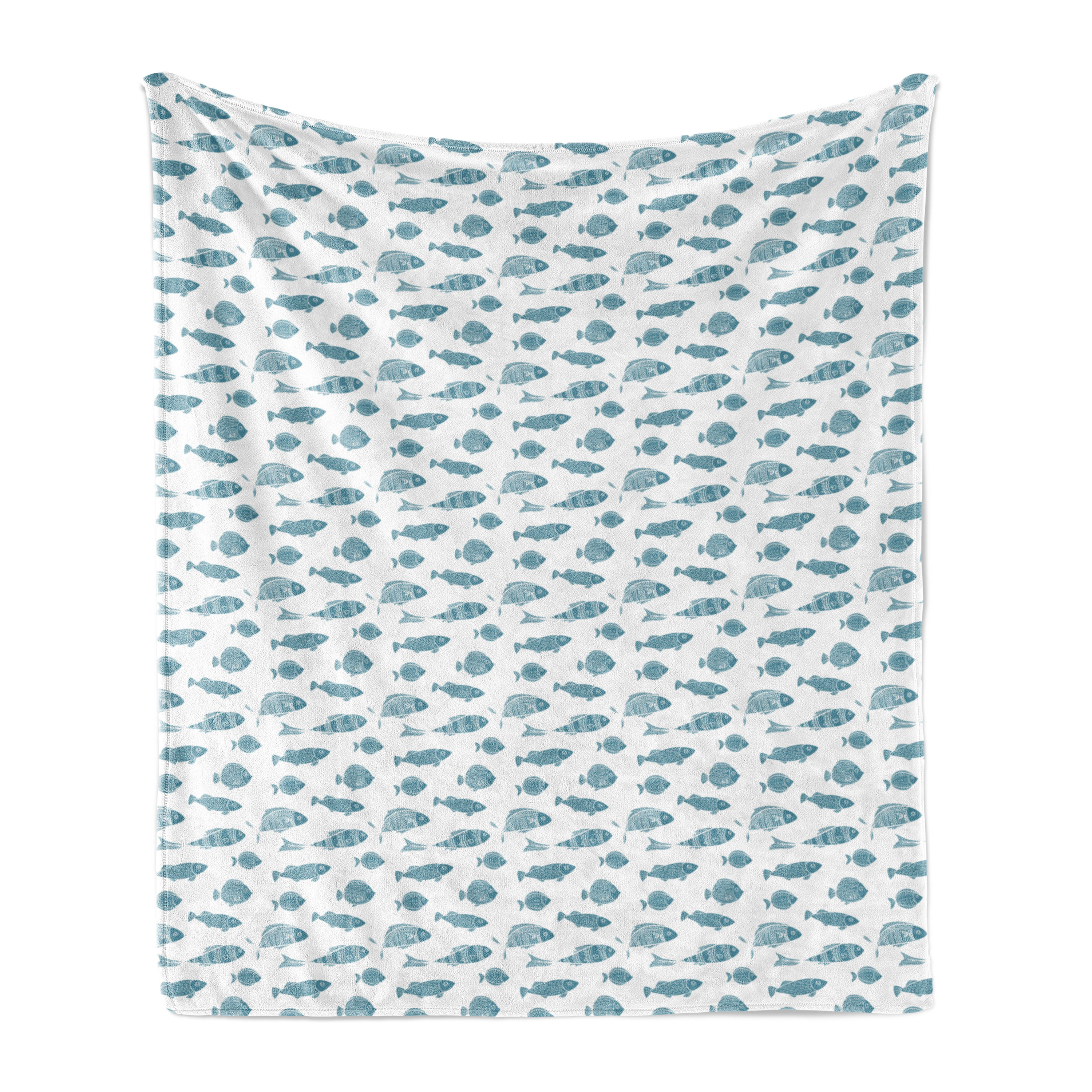 Ambesonne Fish Fleece Throw Blanket Exotic Ocean Fauna Pattern Slate ...