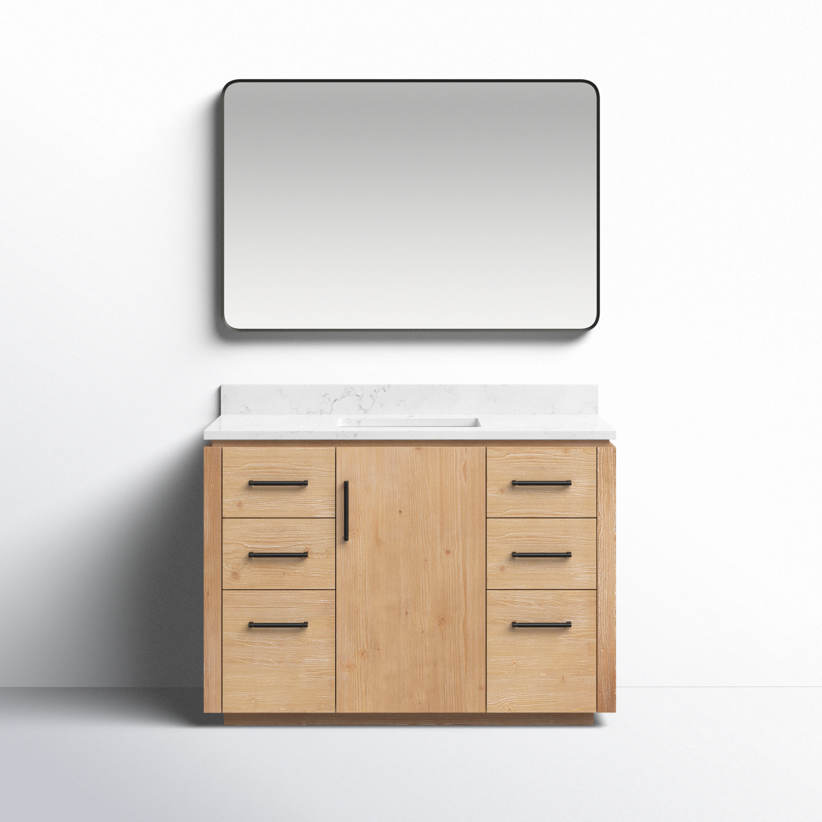 Joss & Main Cloverfield 48" Single Bath Vanity in Natural Walnut with ...