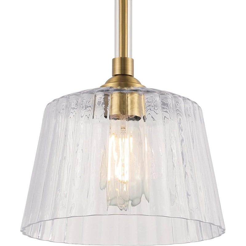 Mercer41 Transitional Pendant Light - Brushed Brass Finish, Clear ...