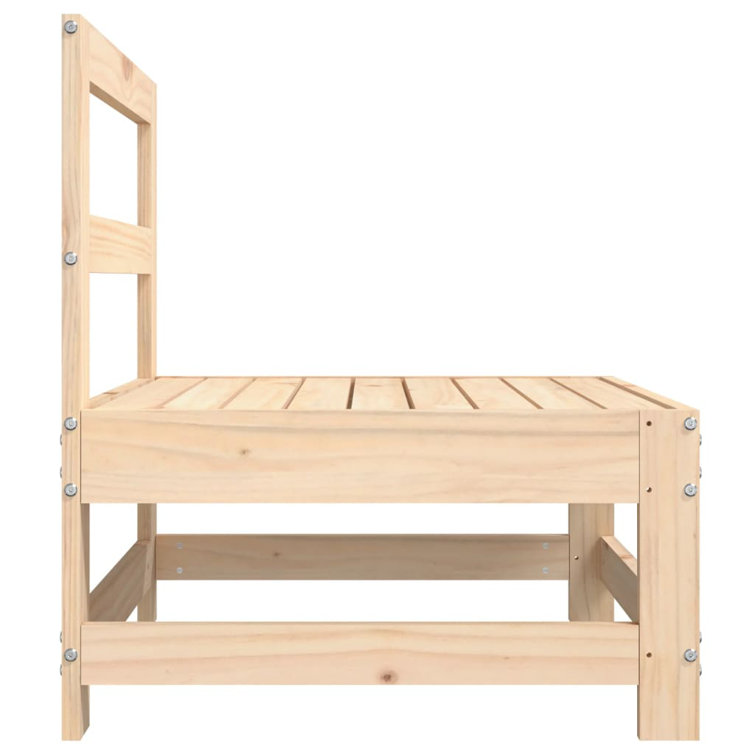 Lily Manor Garden Middle Sofa Solid Wood Pine | Wayfair.co.uk