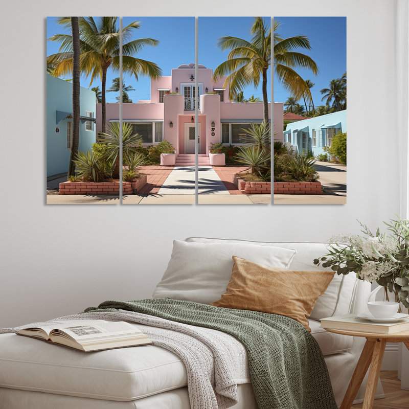 Bay Isle Home™ Miami Pink House IV 4 Pieces | Wayfair