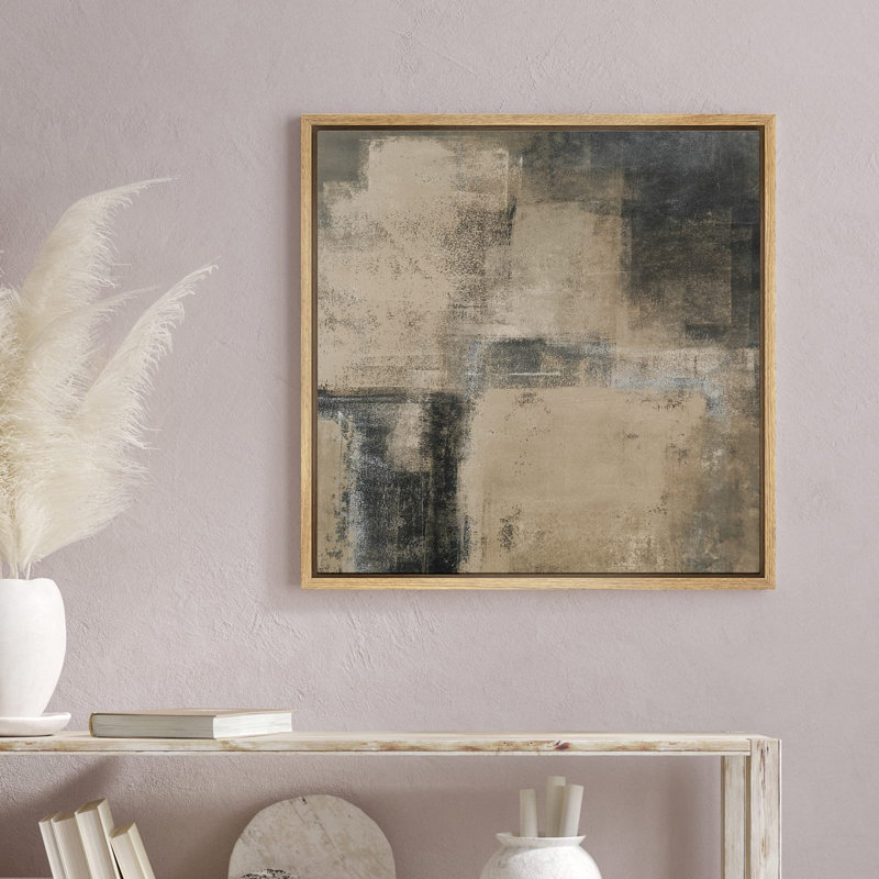 wall26 Faded Textured Brown & Black Color Blocks Abstract Shapes ...