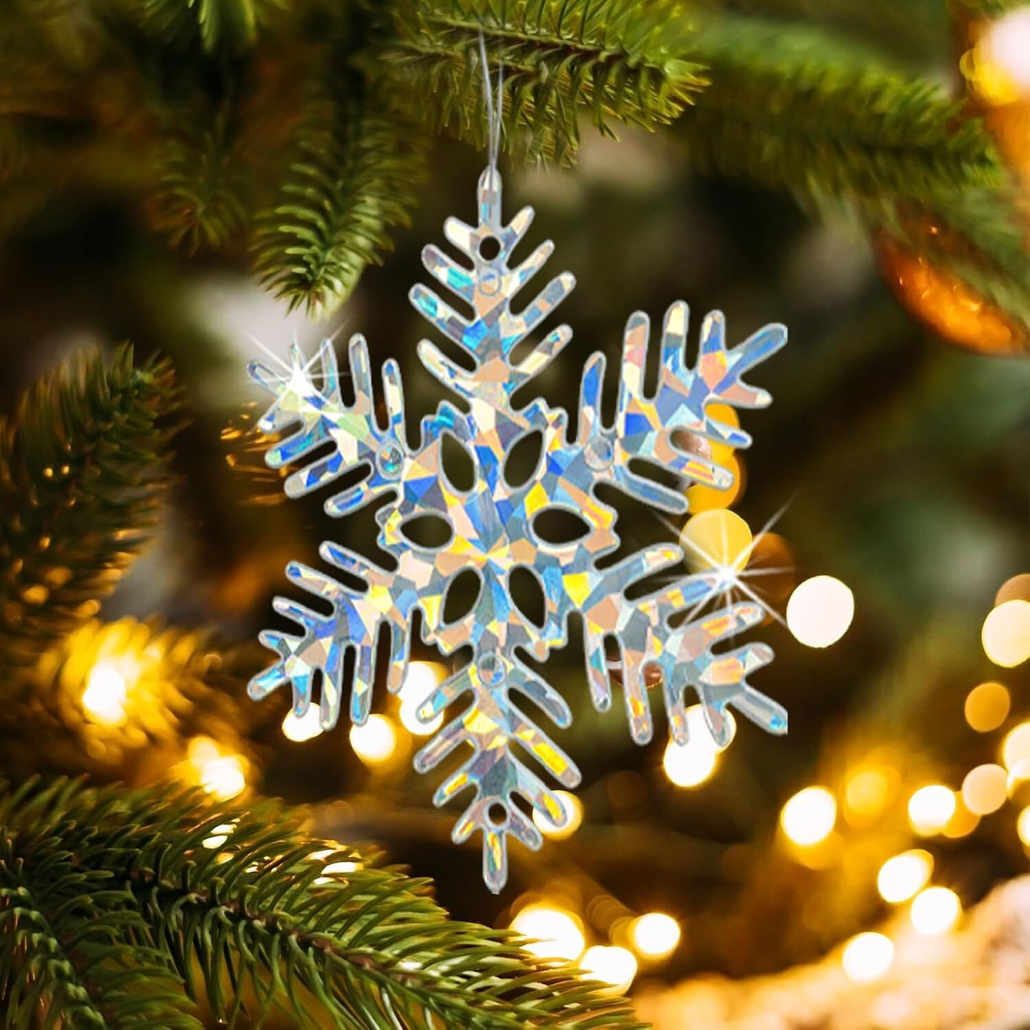 The Holiday Aisle® Size Varies Craft Snowflakes 36pcs Plastic Glitter ...