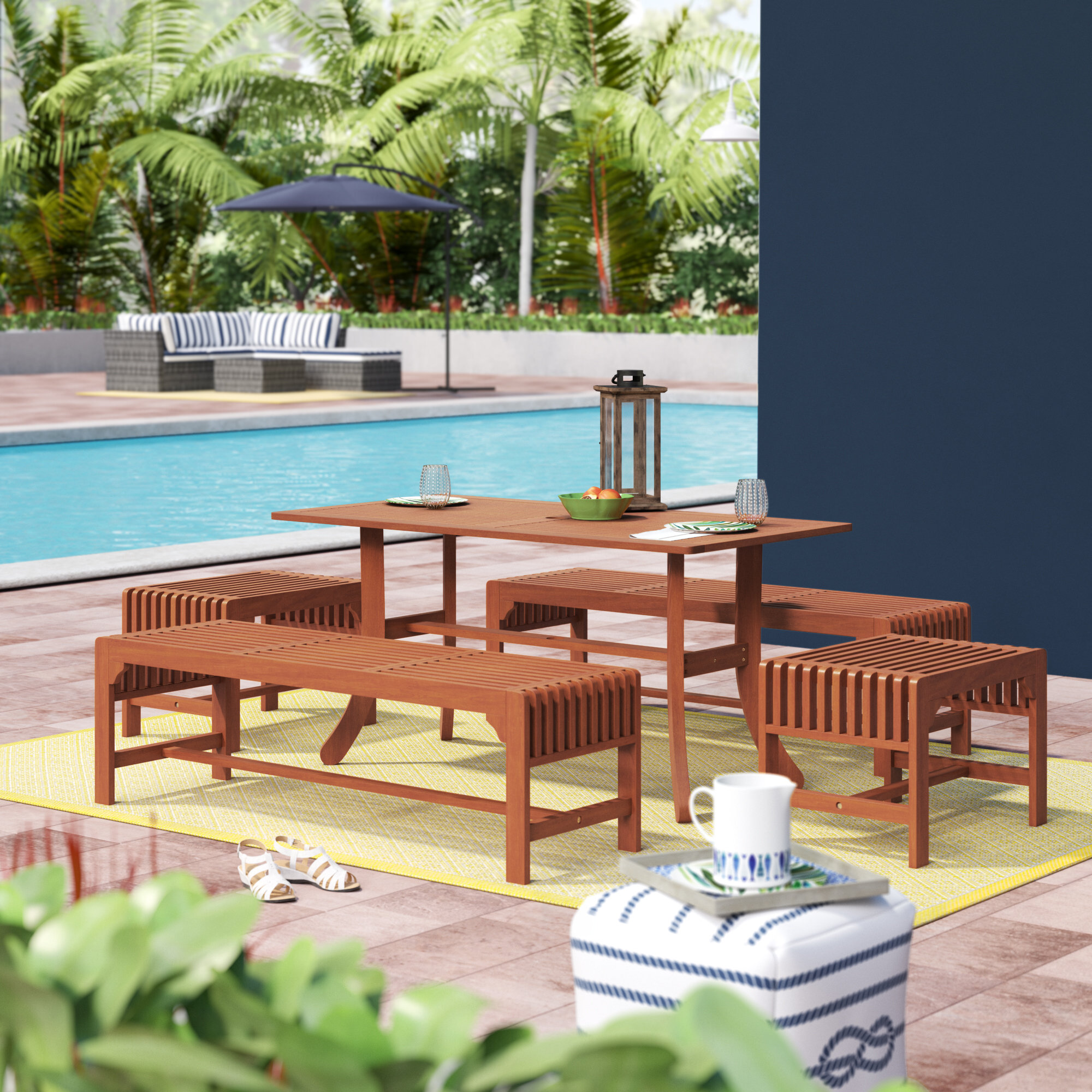 Lark Manor Anetria Traditional 5 Piece Rectangular Dining Set & Reviews ...