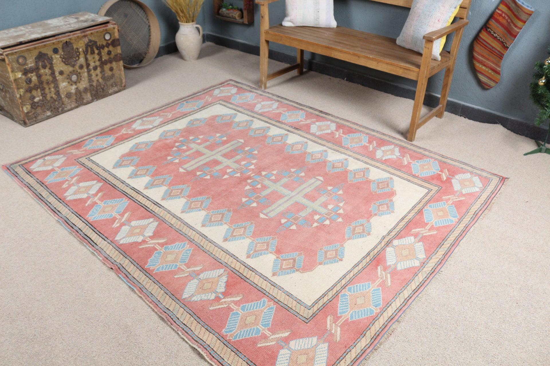 Bungalow Rose Large Pink Turkish Rug Perfect for Adding a Touch of ...