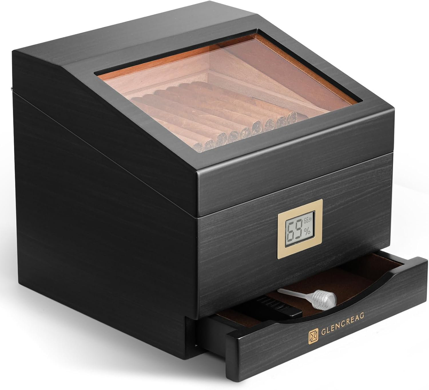 Latitude Run® Ft-2042 Cigar Humidor Box For 85 Counts, See-through ...
