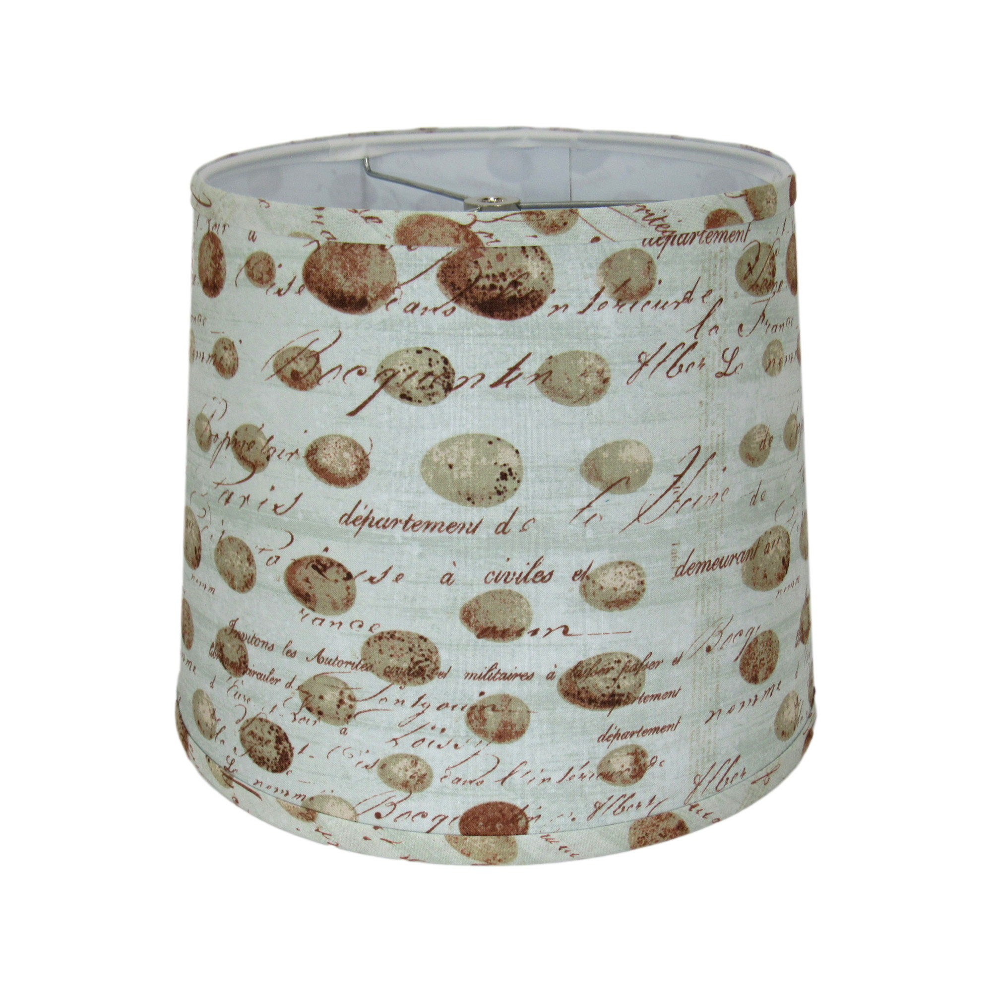 Lark Manor Vintage Egg Script Drum Lamp Shade – French Farmhouse Style ...