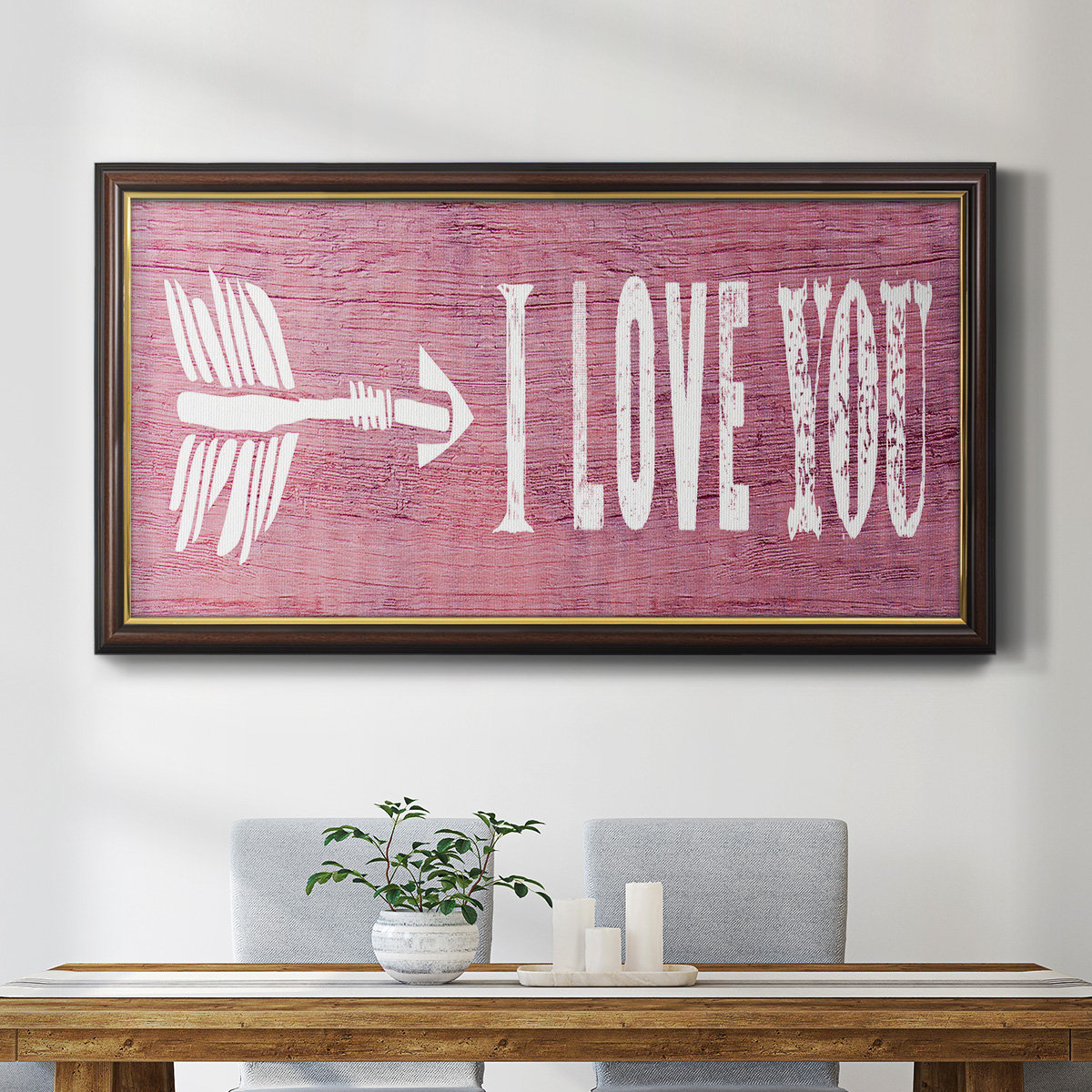 Trinx I Love You - Single Picture Frame Textual Art on Canvas | Wayfair