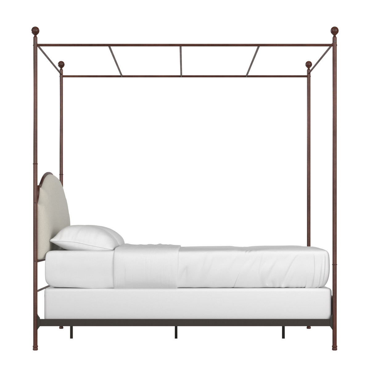 Three Posts™ Marinez Upholstered Low Profile Canopy Bed & Reviews | Wayfair