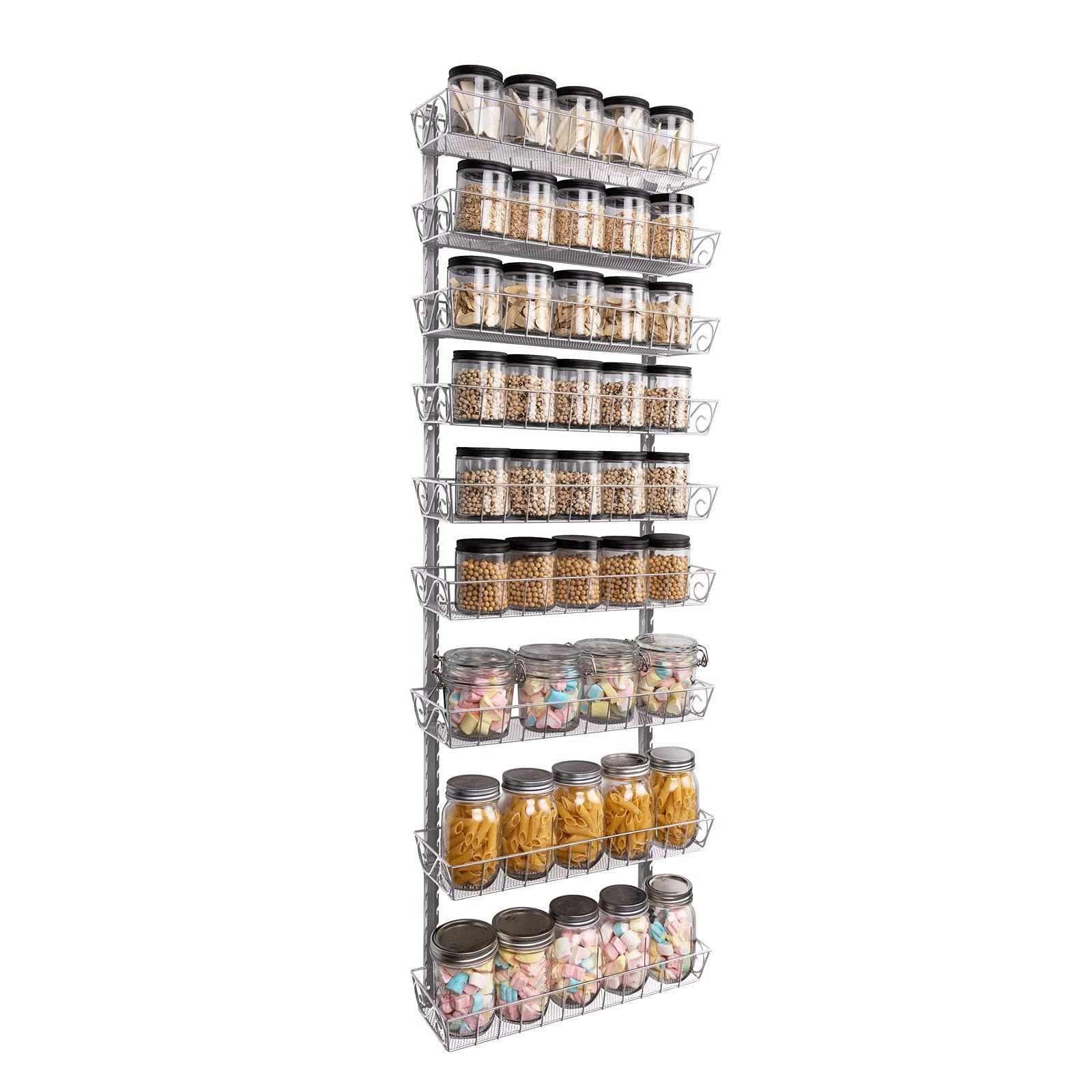 Prep & Savour Adjustable Wall Mounted Spice Rack, 9-Layer Dual-Purpose ...