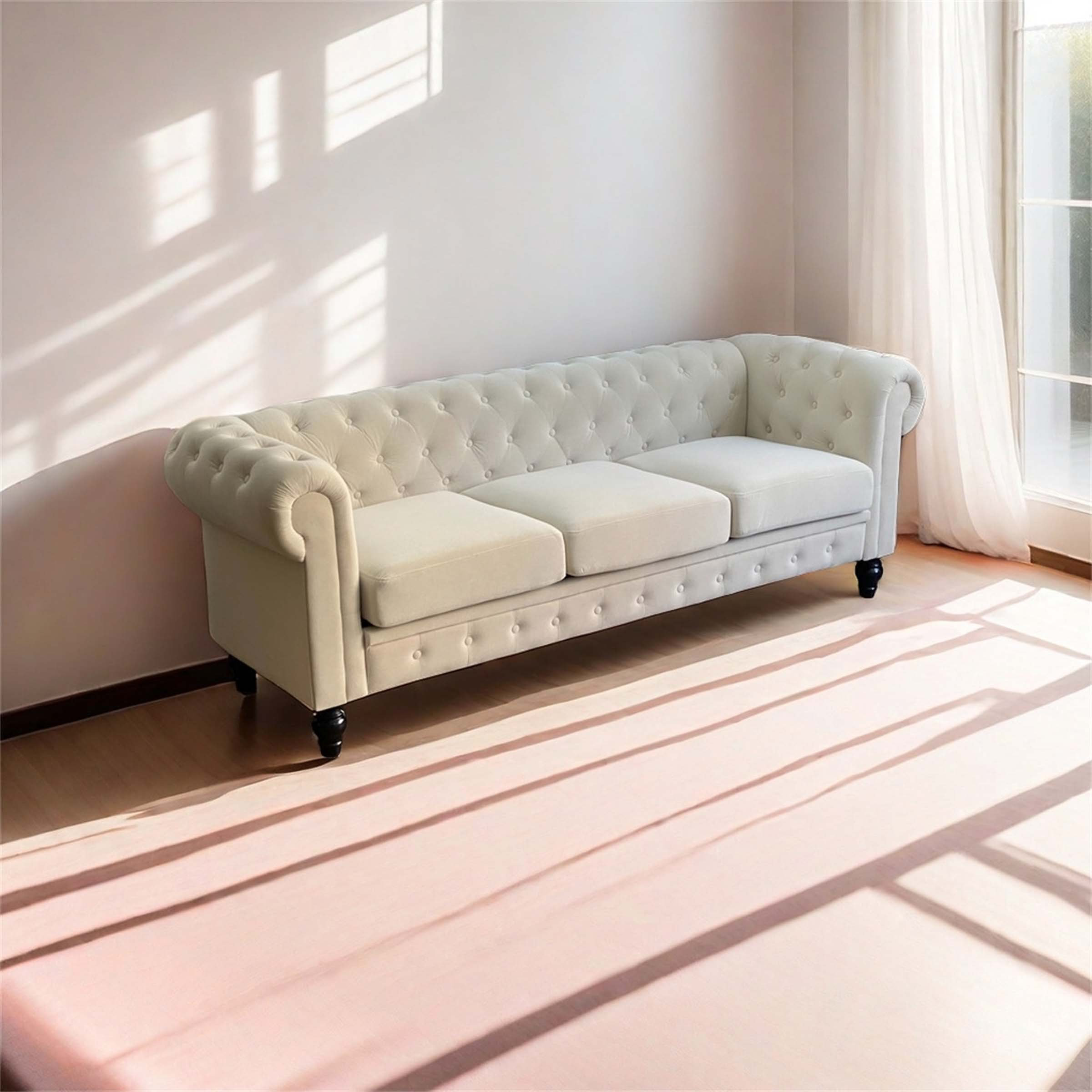 Mercer41 3-Seat Tufted Upholstered Sofa - Wayfair Canada