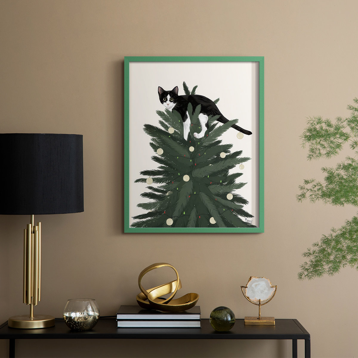 Ophelia & Co. Rascal Cat V Framed Print - Solid Wood | Wayfair