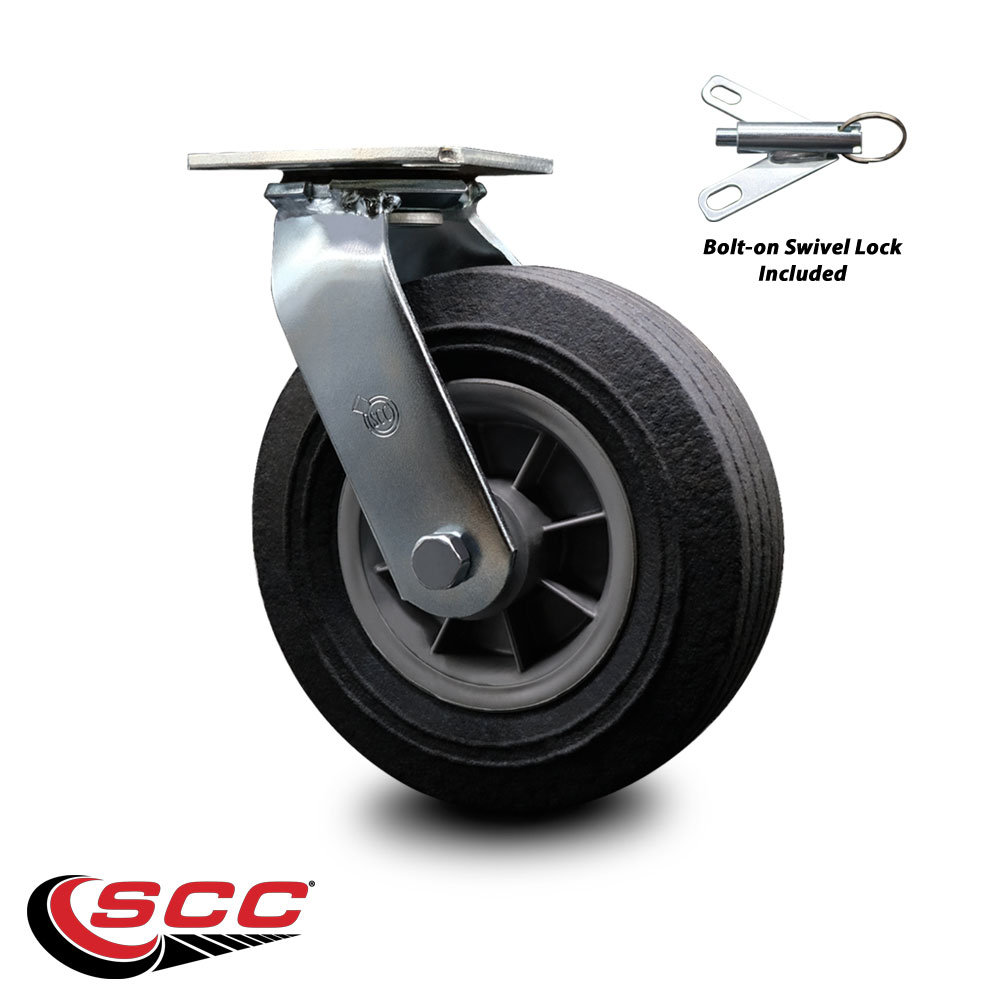 Service Caster 8 Inch Semi Pneumatic Wheel Swivel Caster with Bolt ...